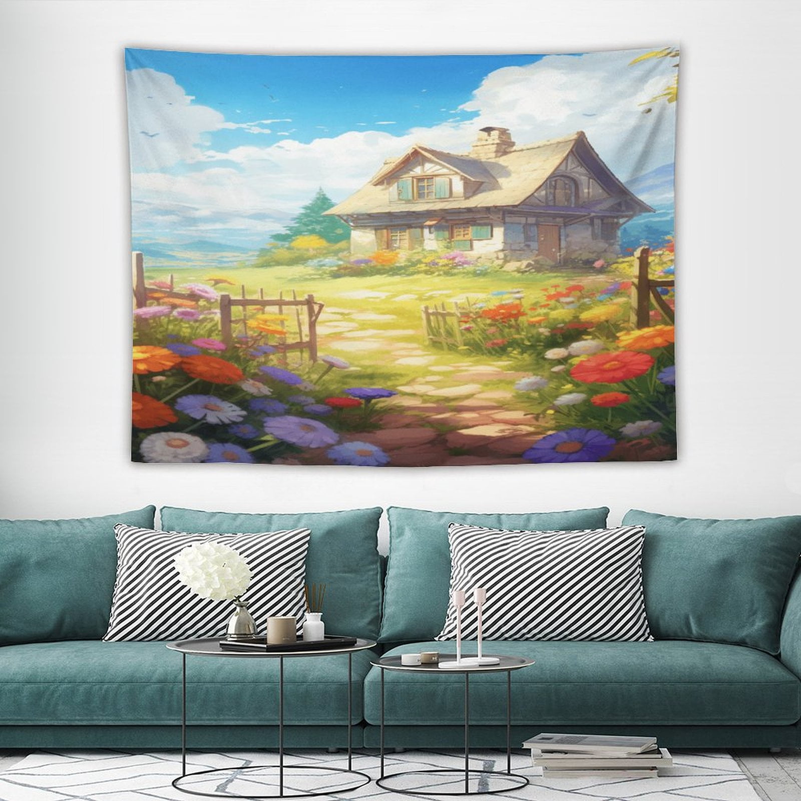 Rural Scenery Tapestry Wall Hanging Art Living Room Home Decor Cloth ...