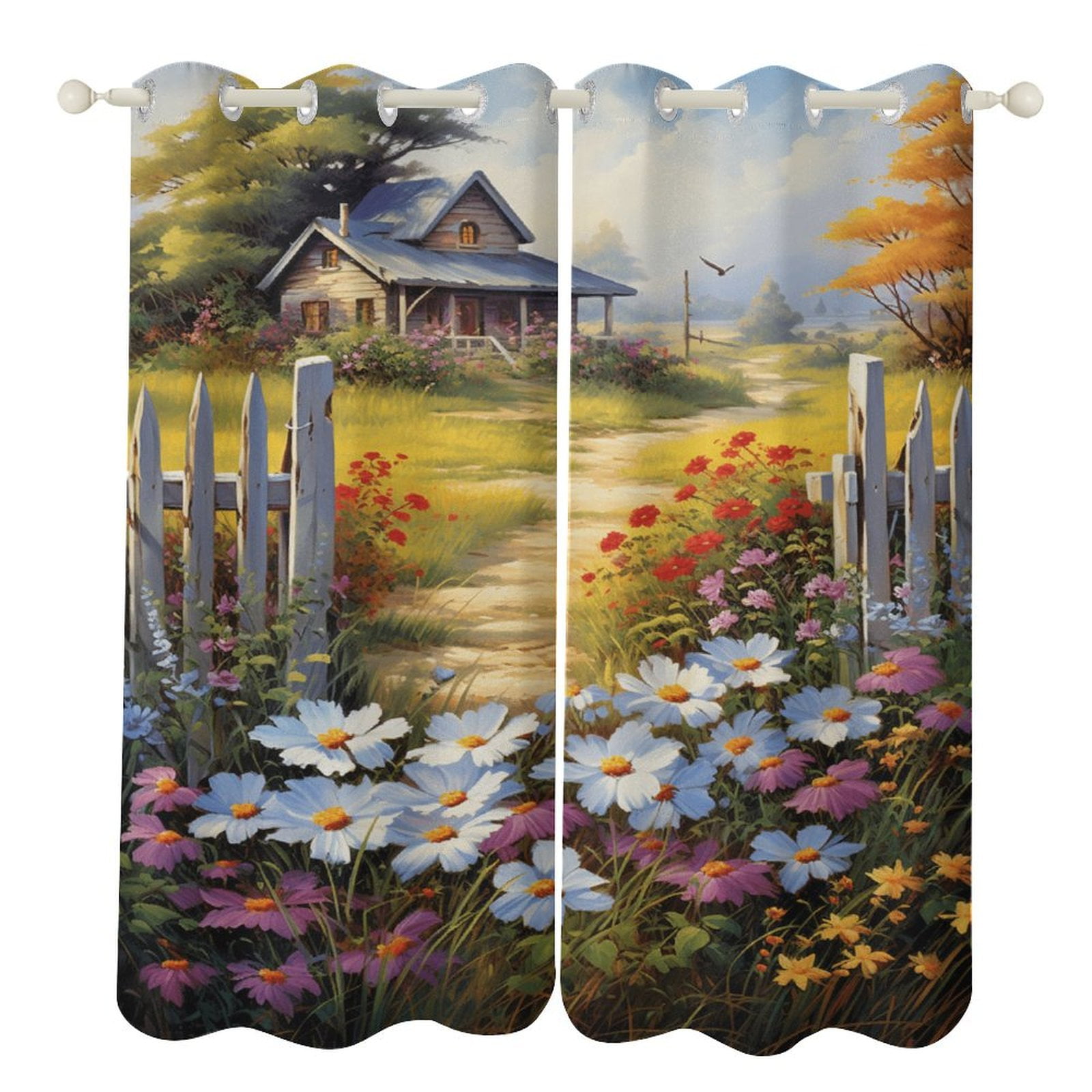 Rural Scenery Window Curtains For Living Room Bedroom Bathroom Kicthen ...