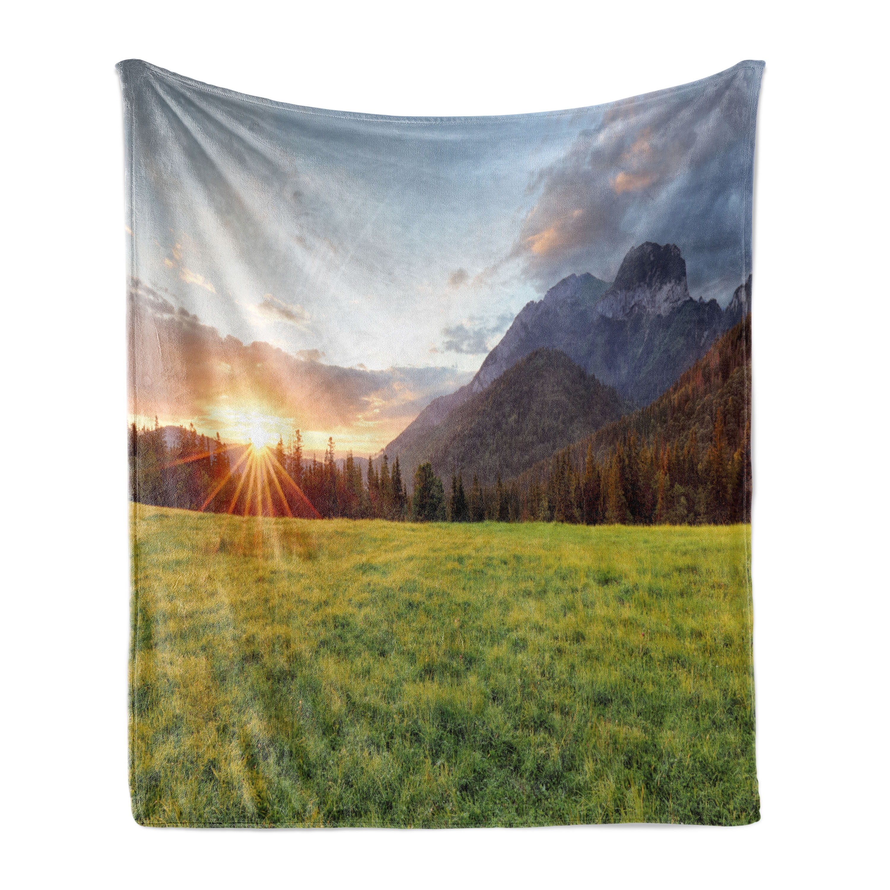 Rural Soft Flannel Fleece Throw Blanket, Nature Landscape Image of ...