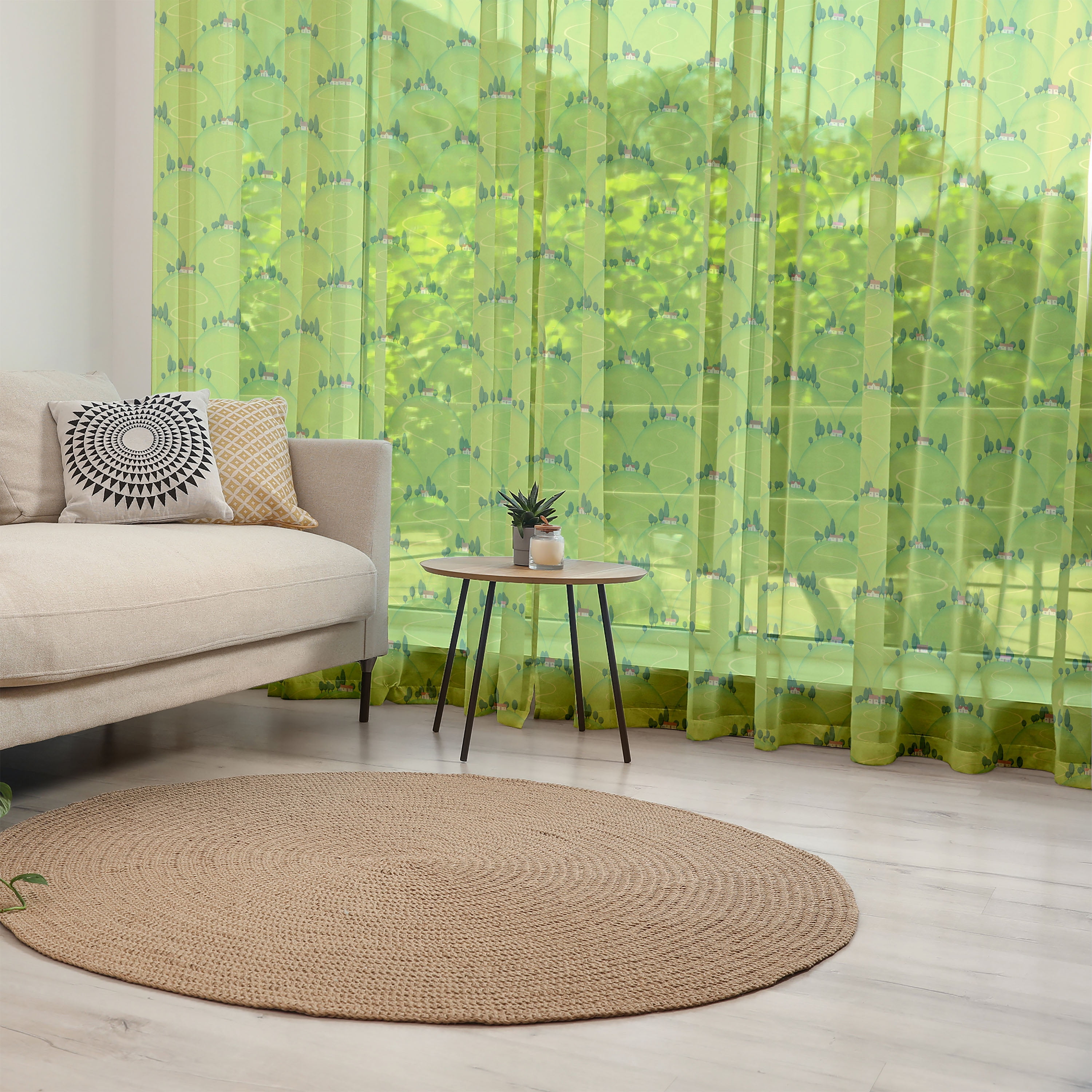 Rural Tulle Curtains with Rod Pocket, Italian Country House Hills ...