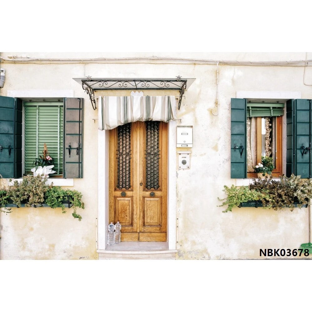 Rural Village Old House Porch Potted Plants Flowers Shop Children Baby ...