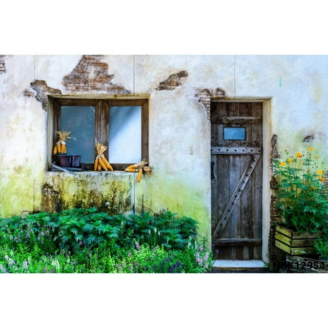Rural Village Old House Porch Potted Plants Flowers Shop Children Baby ...