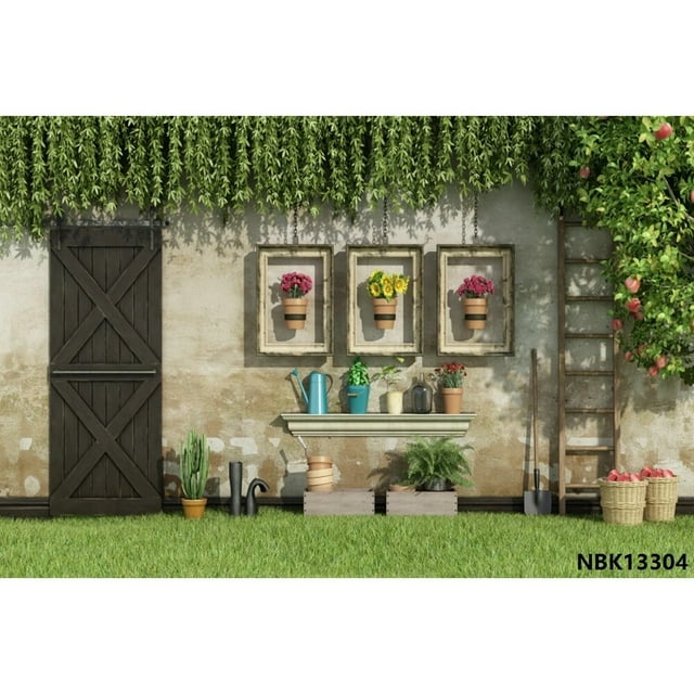 Rural Village Old House Porch Potted Plants Flowers Shop Children Baby ...