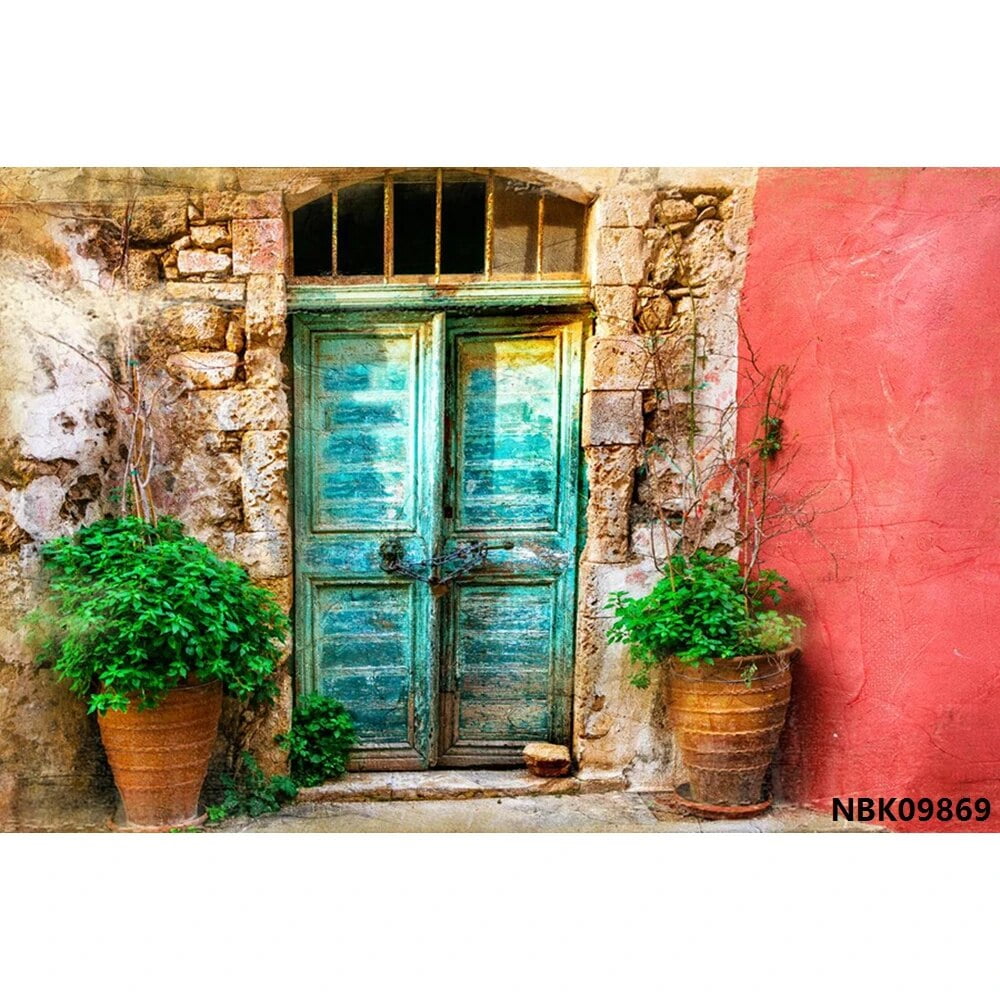 Rural Village Old House Porch Potted Plants Flowers Shop Children Baby ...