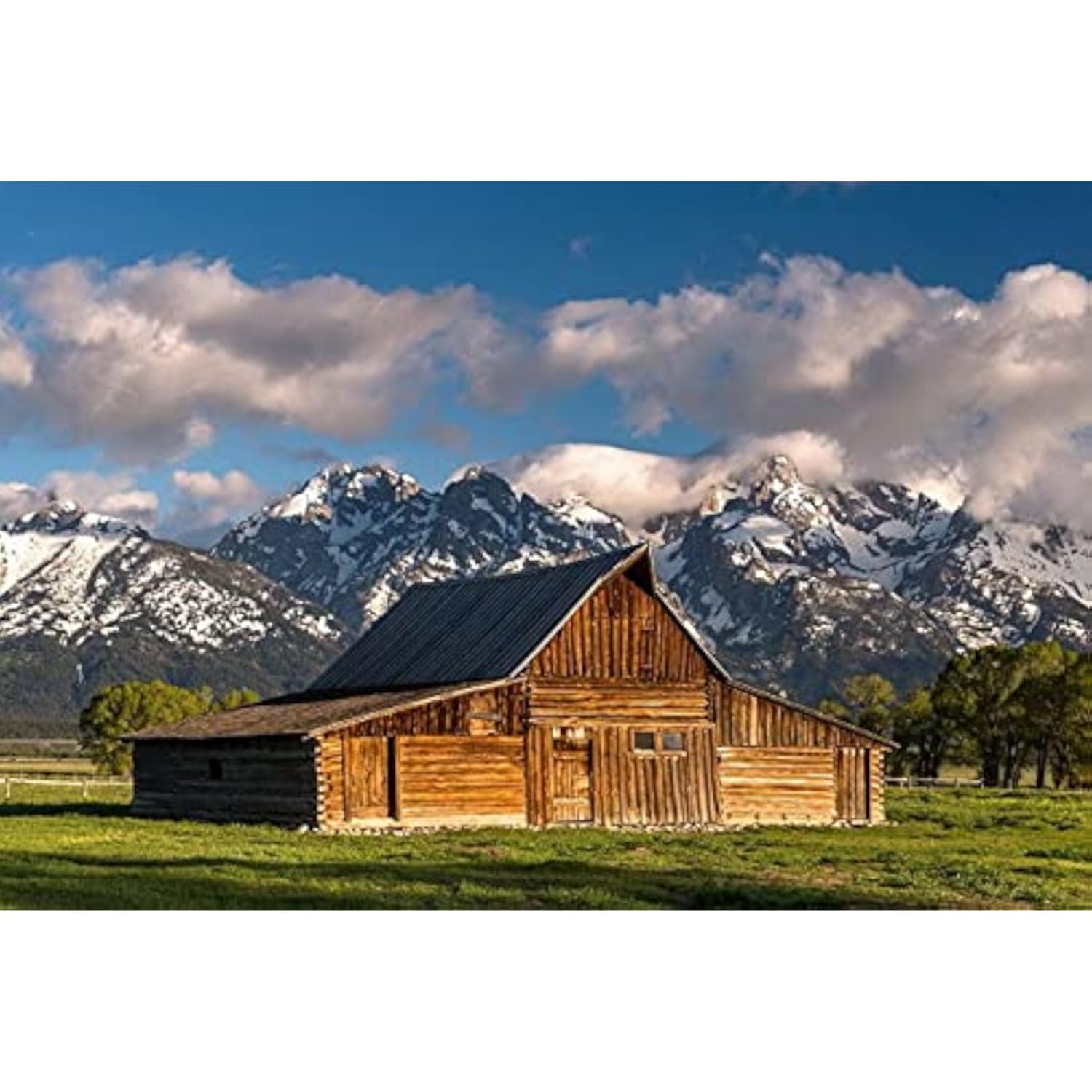 Rural Wooden Barn Below Grand Teton Mountains Puzzle Jigsaw Puzzles ...