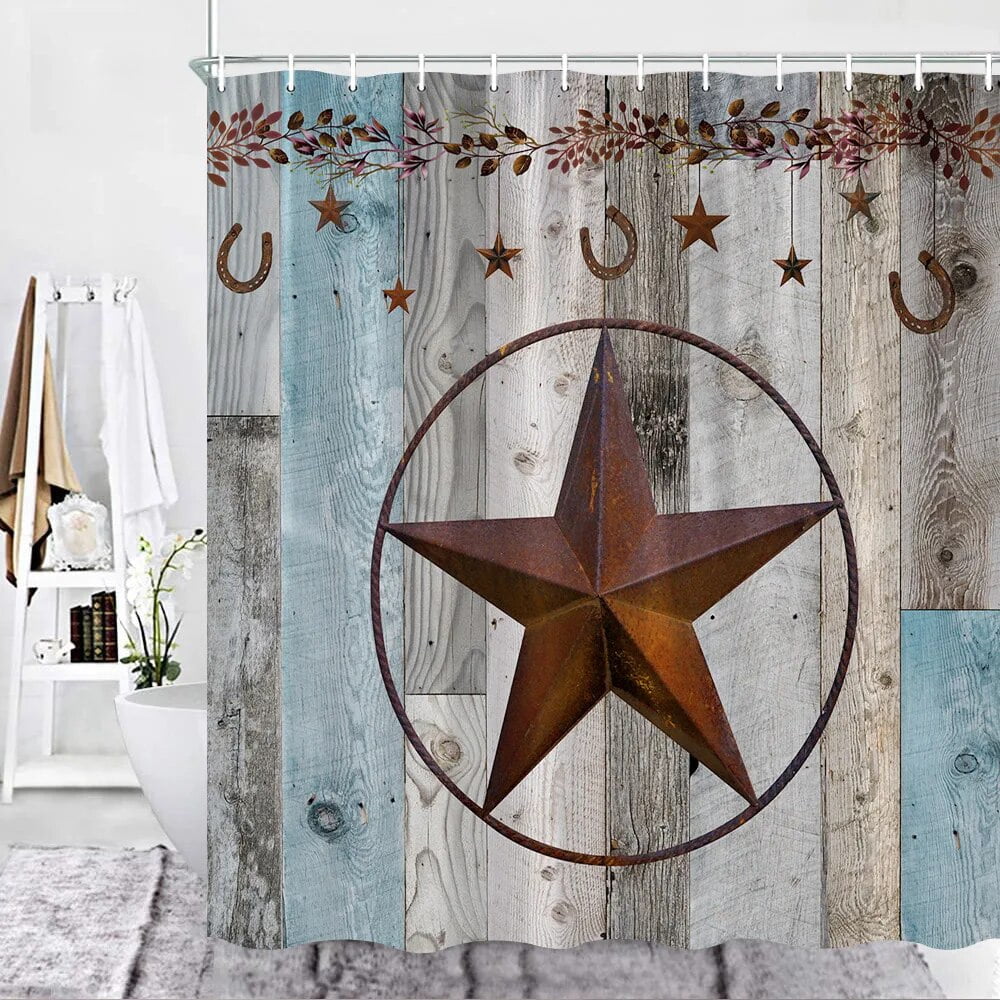 Rural Wooden door Shower Curtains Rustic Vintage Old barn door ...