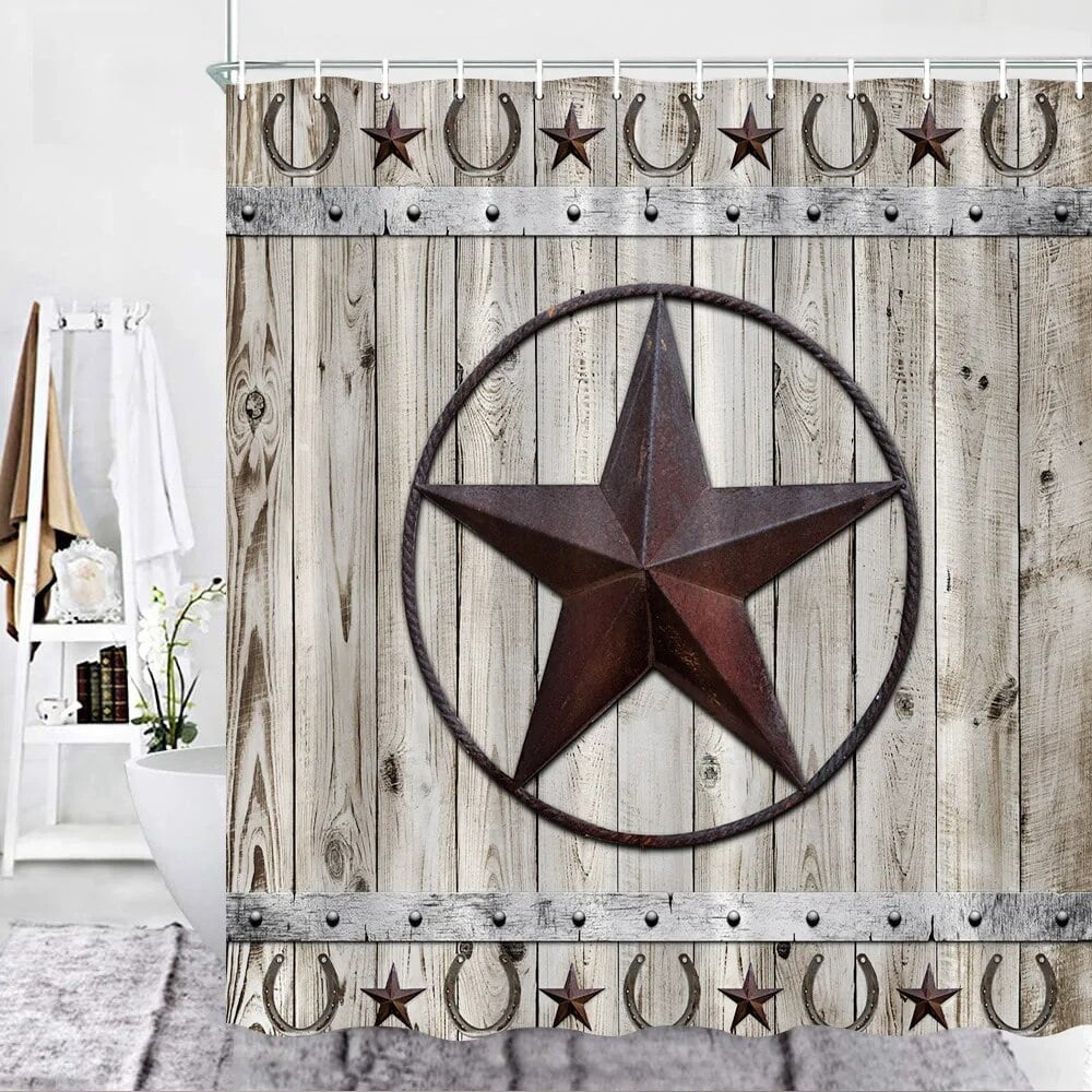Rural Wooden door Shower Curtains Rustic Vintage Old barn door ...