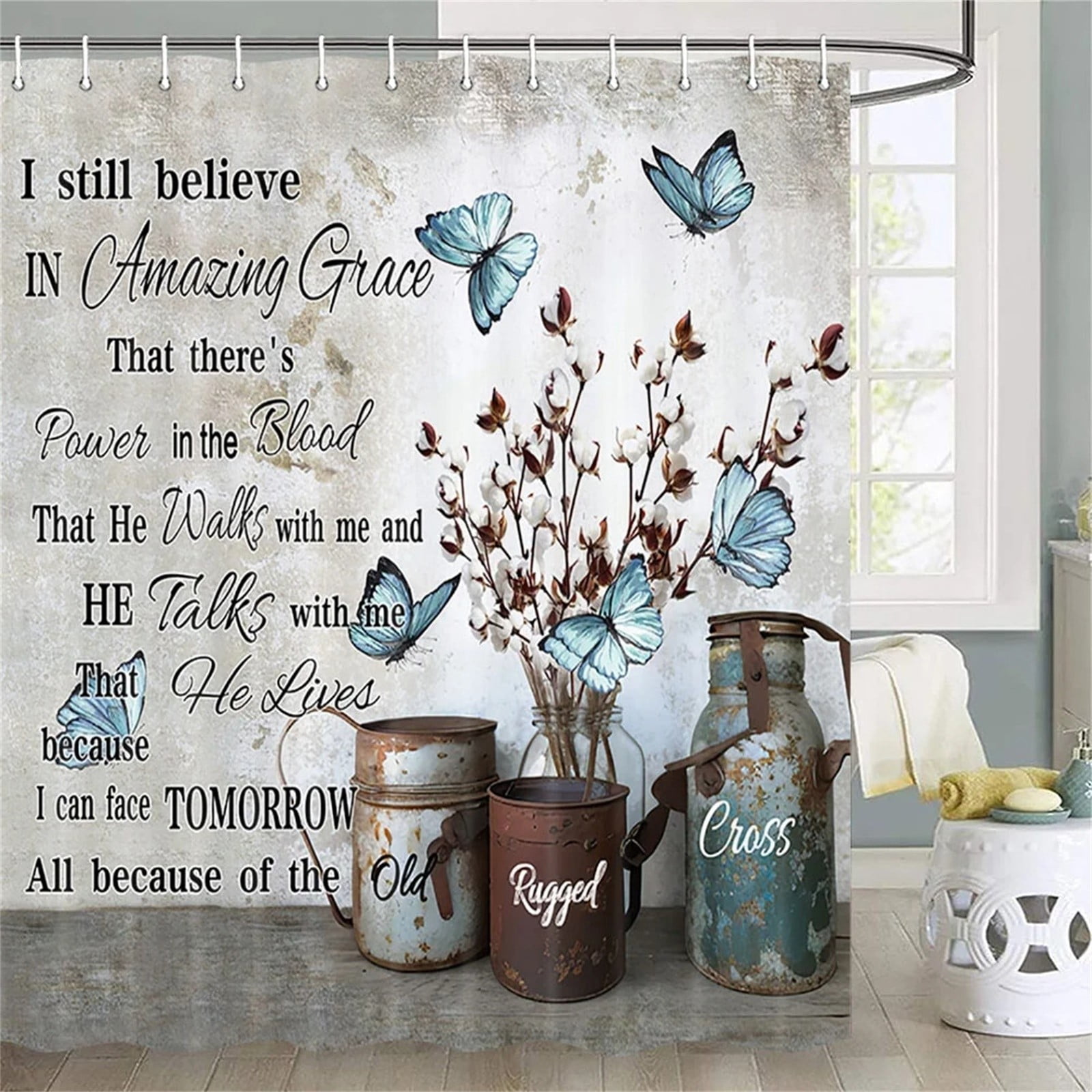 Rural farmhouse shower curtain Rustic Farmhouse Shower Curtain White ...