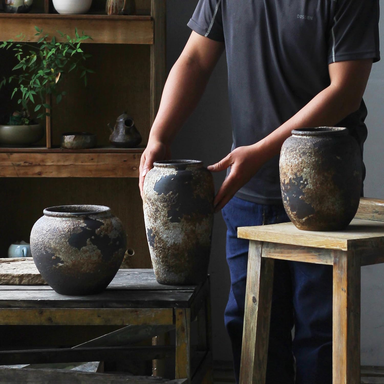 Rural vases, farmhouse earthenware vases, large ceramic vases for ...