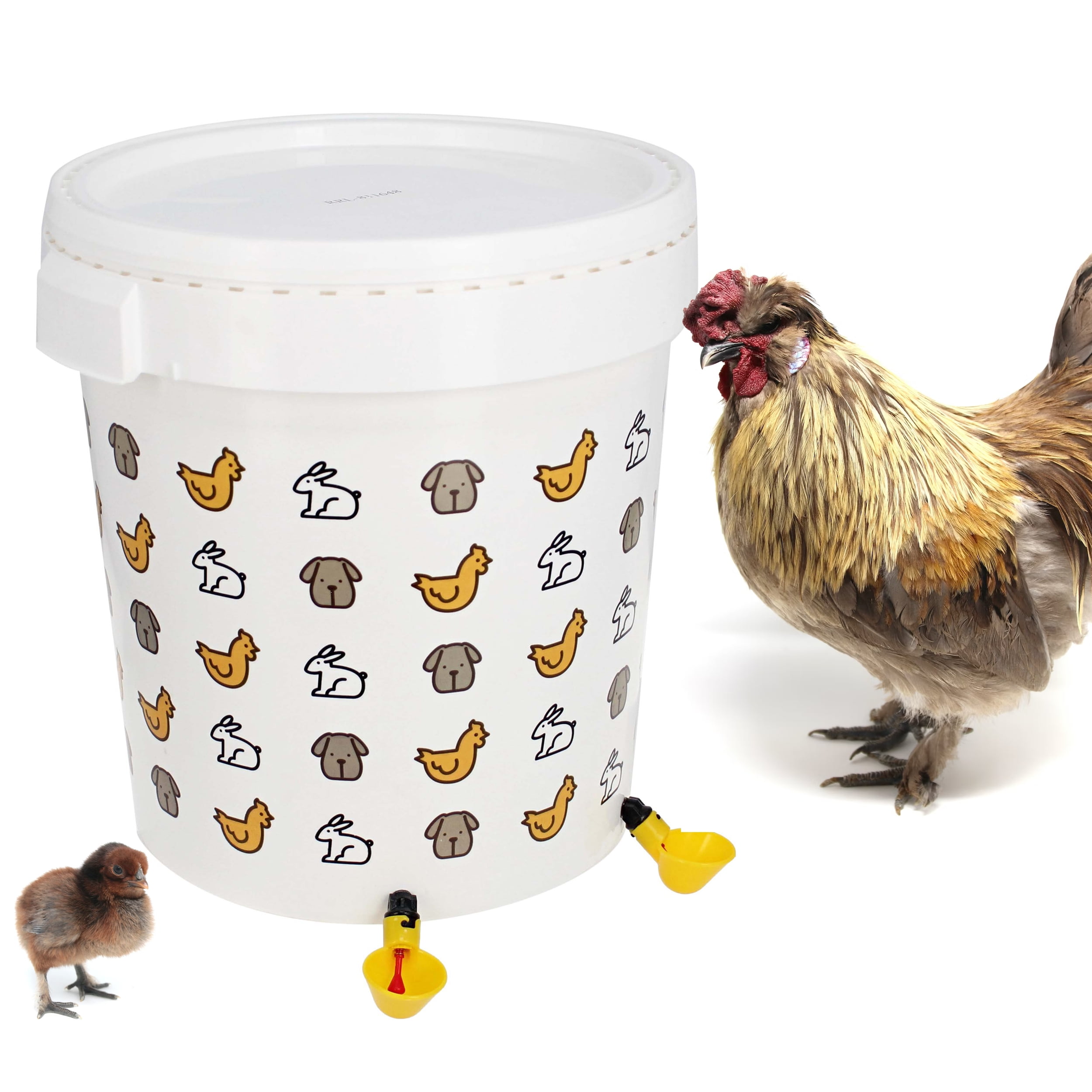 Rural365 Chicken Waterer System - 8.5gal Poultry Watering Bucket and ...