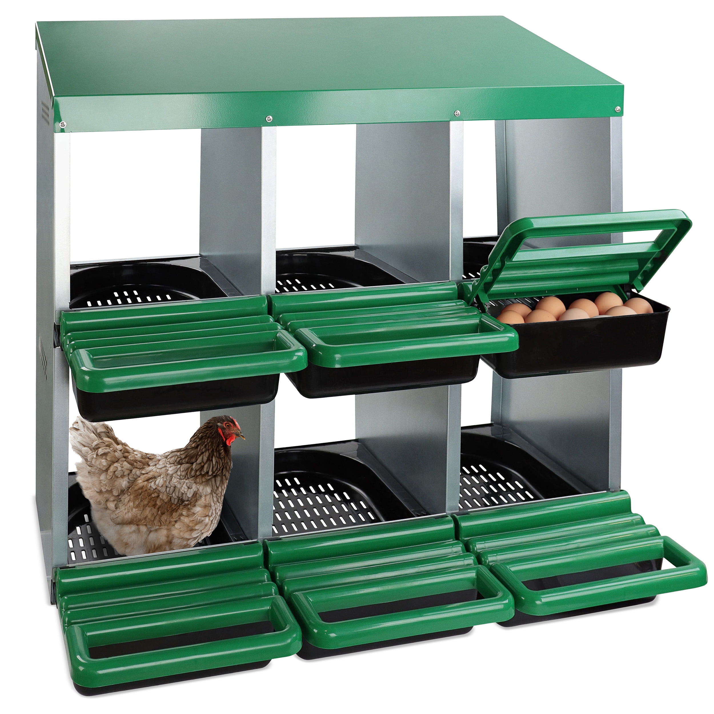 Ruralty Chicken Nesting Boxes for Laying Eggs - 6 Slot Wall Mount ...