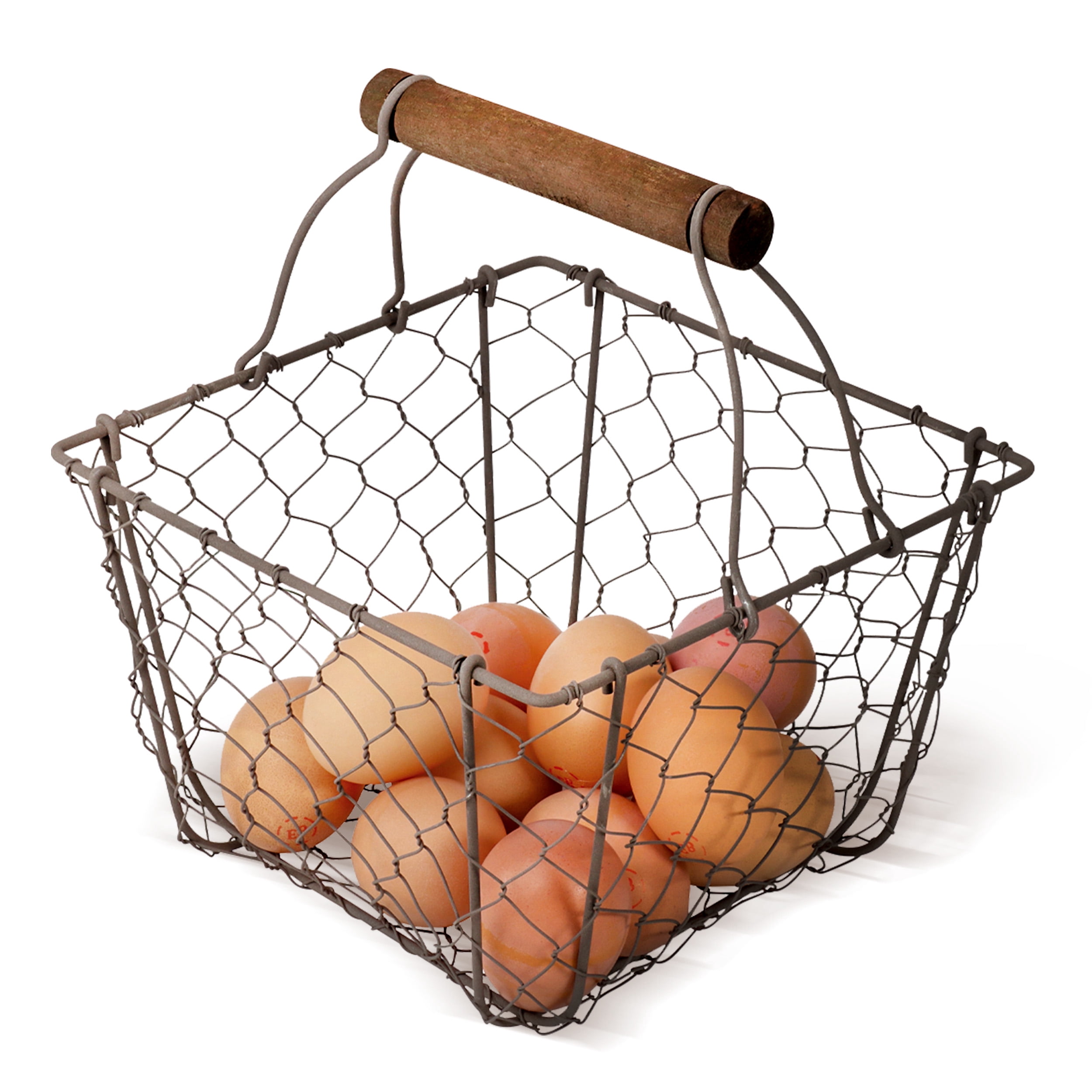 Ruralty Farmhouse Storage - Small Chicken Wire Black Metal Basket with ...