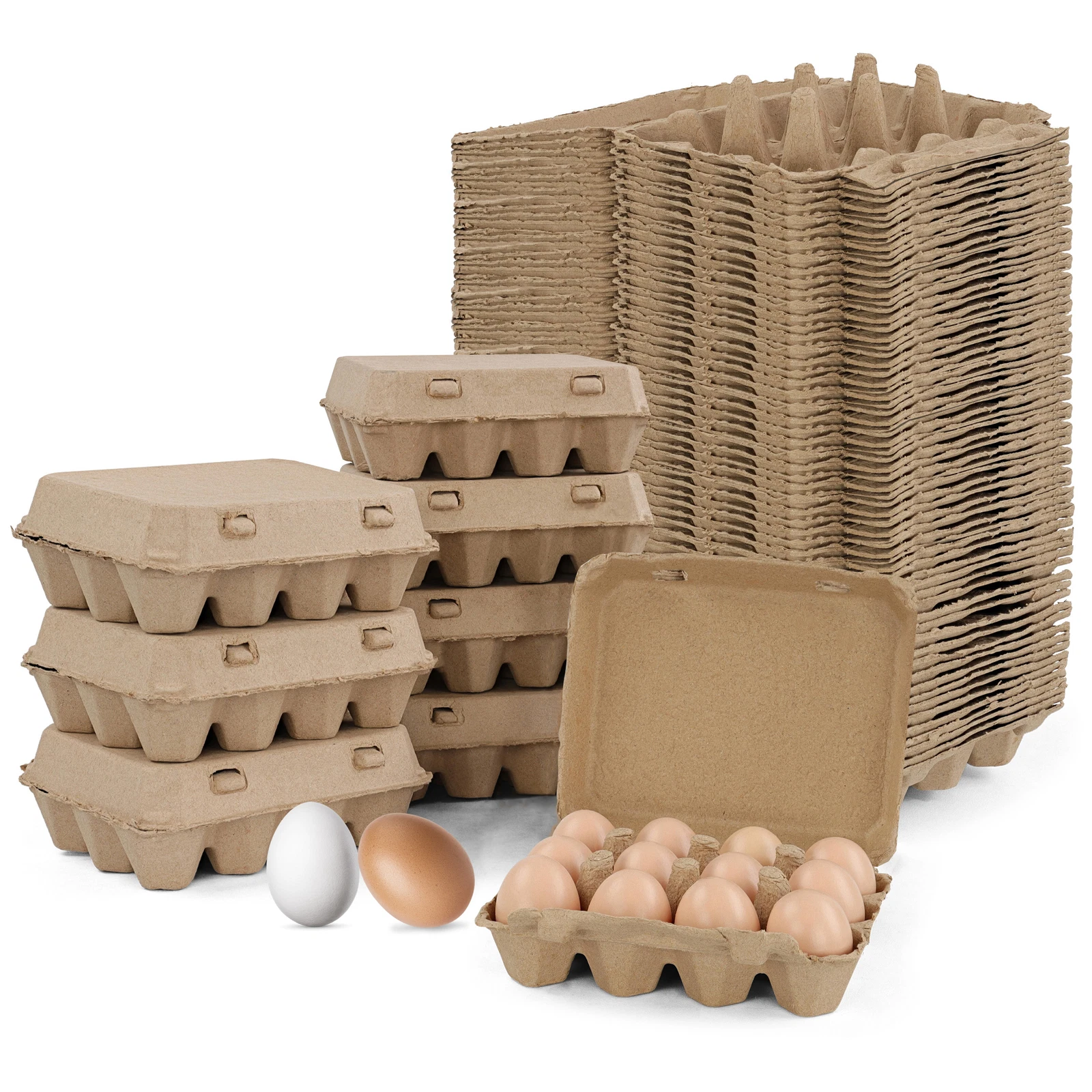 Ruralty Recycled Cardboard Egg Cartons 75ct Dozen 4x3 Vintage Bulk Egg ...