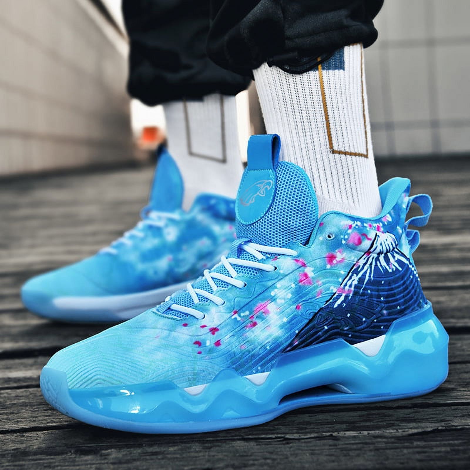 Ruran men's high-top basketball shoes anti-slip wear-resistant soles ...