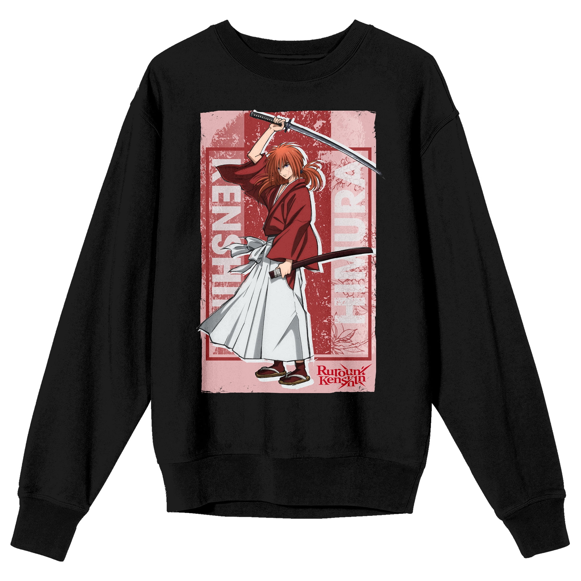 Rurouni Kenshin Samurai Himura Crew Neck Long Sleeve Black Adult ...