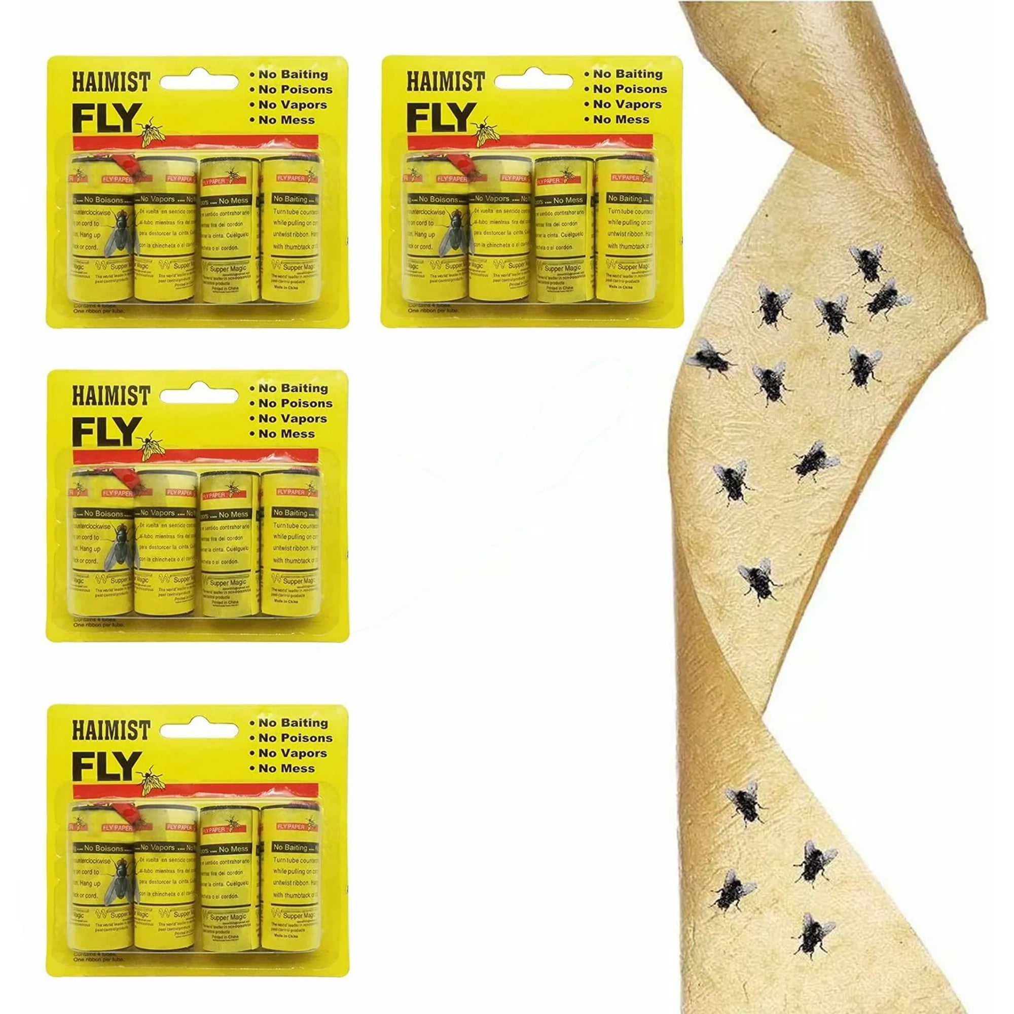 Ruseen Dual-Sided Sticky Gnats & Mosquitoes Trap Paper Strips, 3.8 x 78 ...