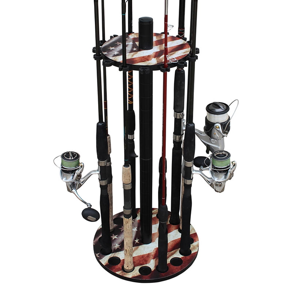 Rush Creek Creations 16 Round Fishing Rod/Pole Storage Floor Rack ...