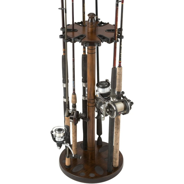 Rush Creek Creations 24 Fishing Rod Round Wood Storage Rack - Walmart.com