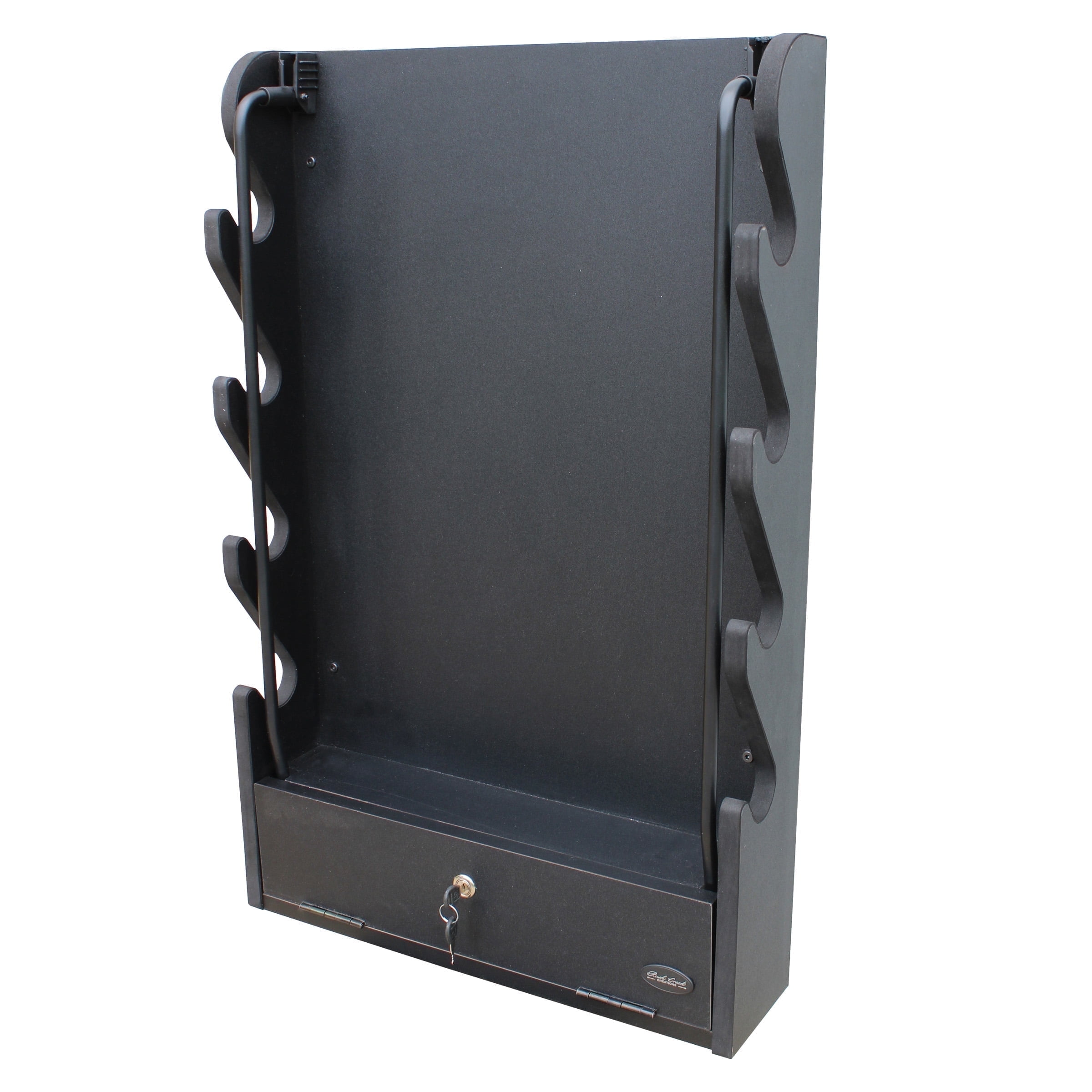 Rush Creek Creations 4 Gun Rack Wall Mount with Storage Compartment and ...