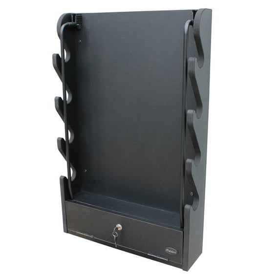 Rush Creek Creations 4 Gun Rack Wall Mount with Storage Compartment and ...