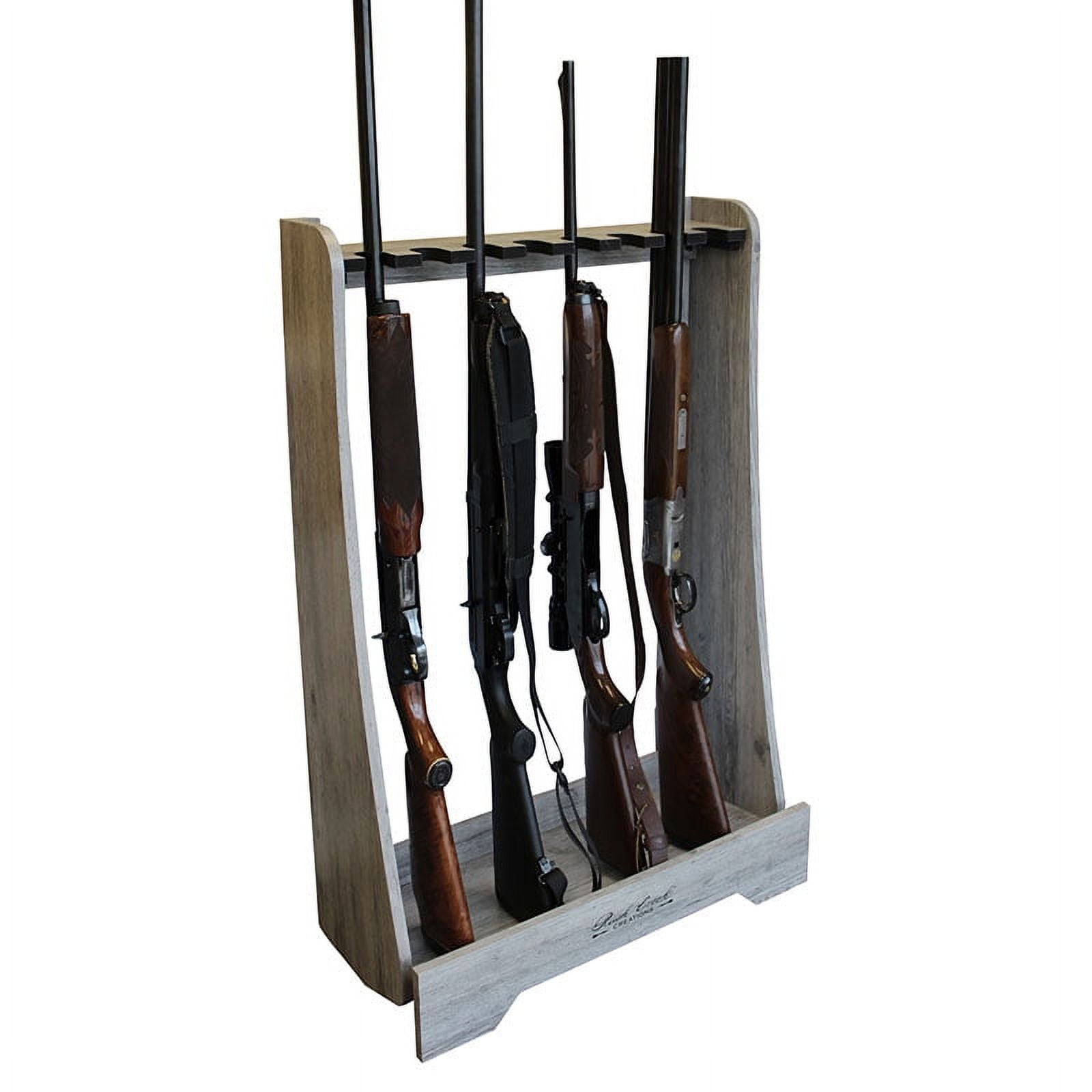 Rush Creek Creations, Barnwood 8 Gun Floor Rack, Indoor Vertical ...