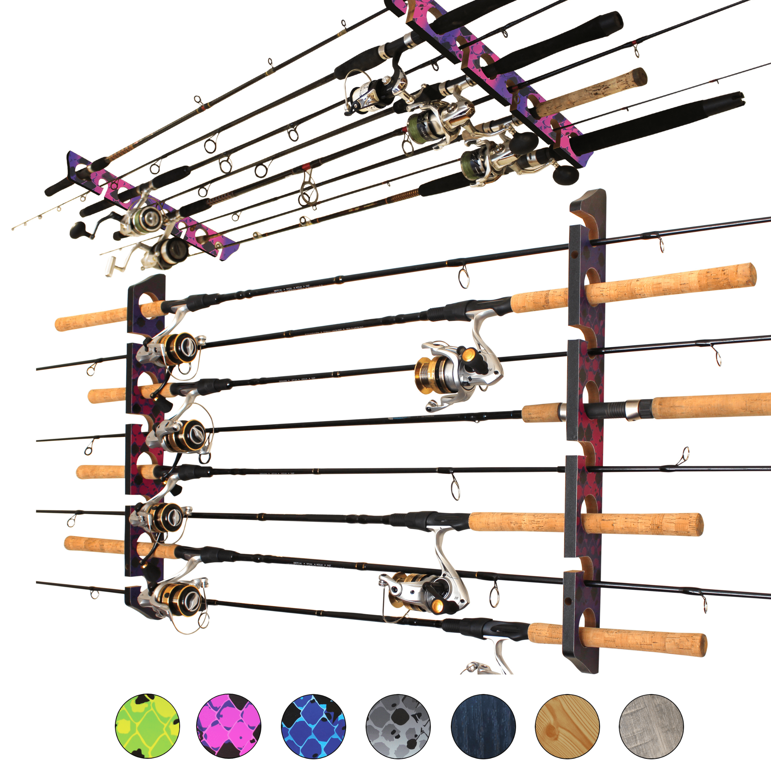 Rush Creek Creations Ceiling Fishing Rod Holder for 8 Rods, Fishing ...
