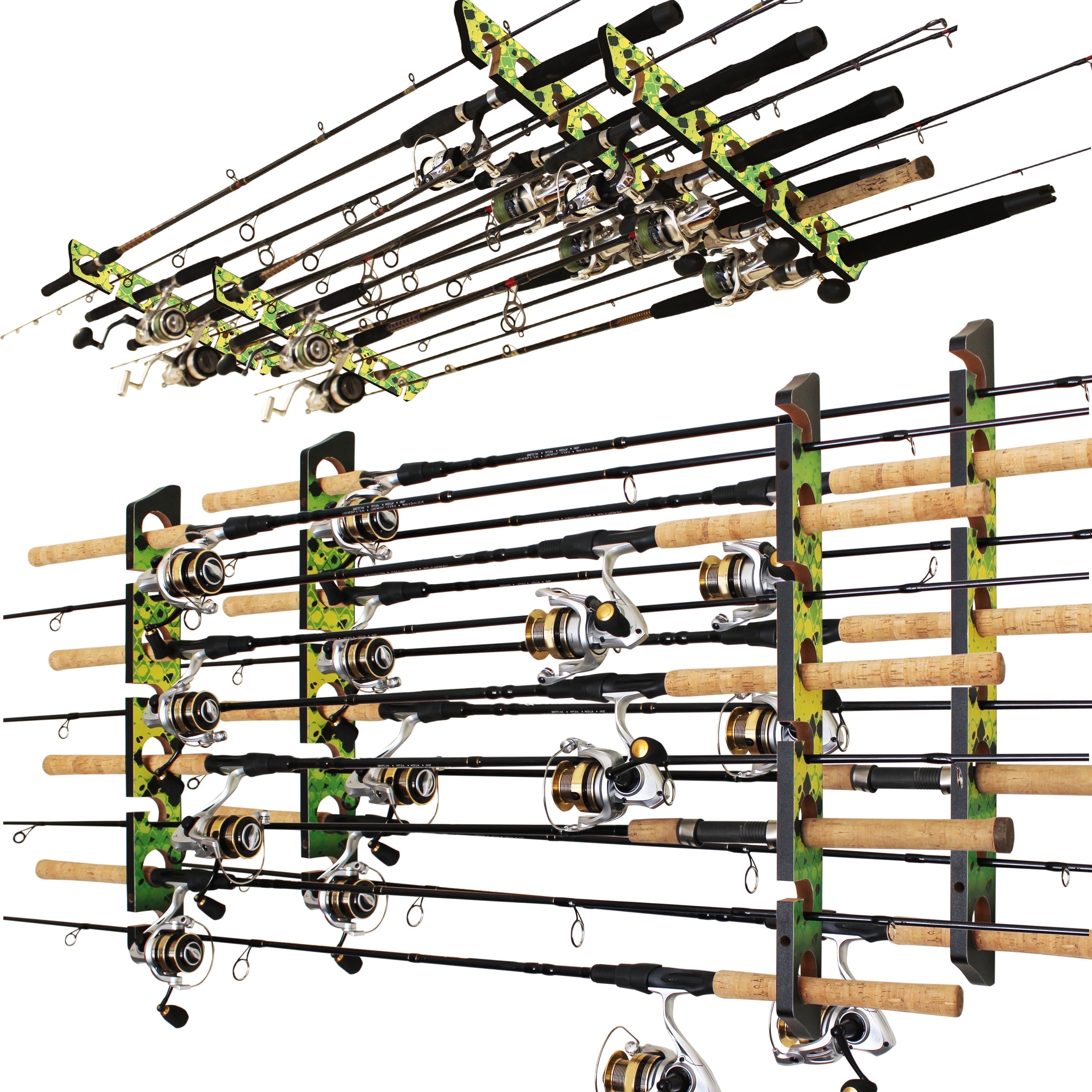 Rush Creek Creations Fishing Rod Ceiling Horizontal Rack 8 Rod Capacity ...