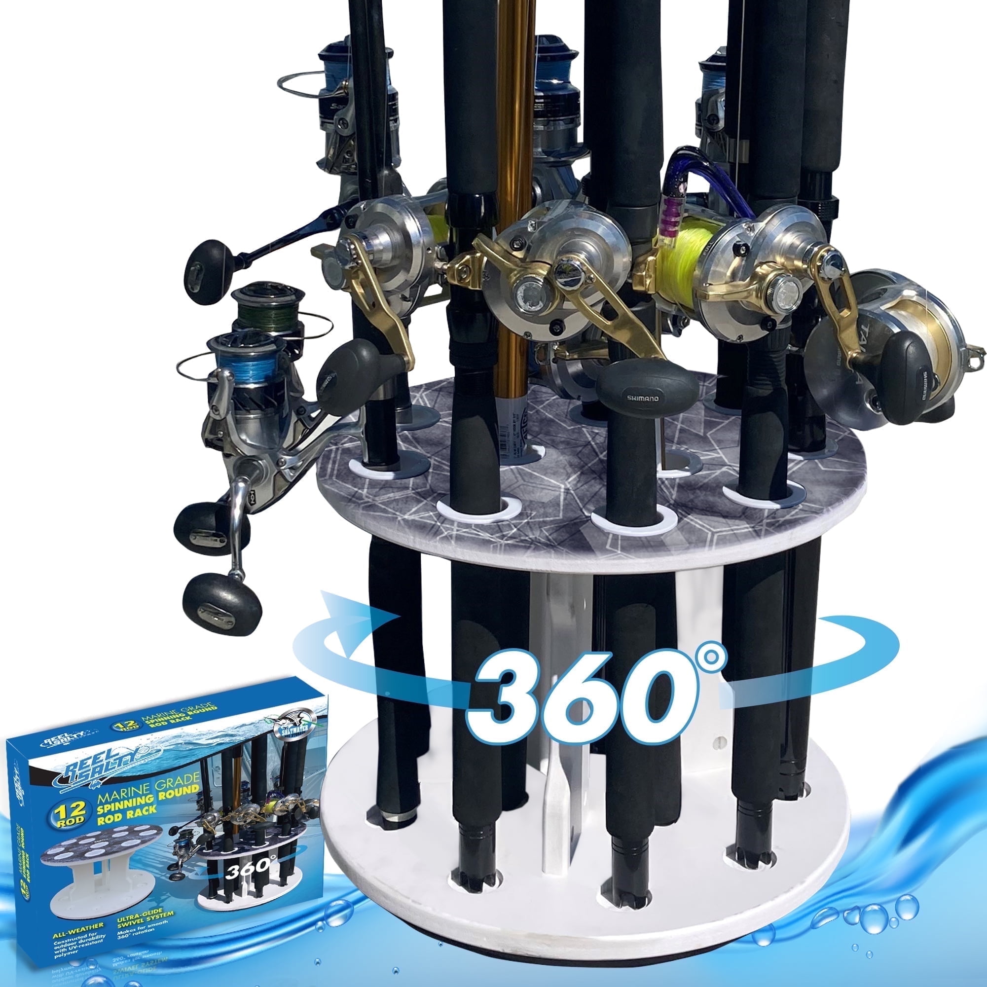 Rush Creek Creations Reel Salty Fishing Rod Holder Rack 12 Rod Capacity ...