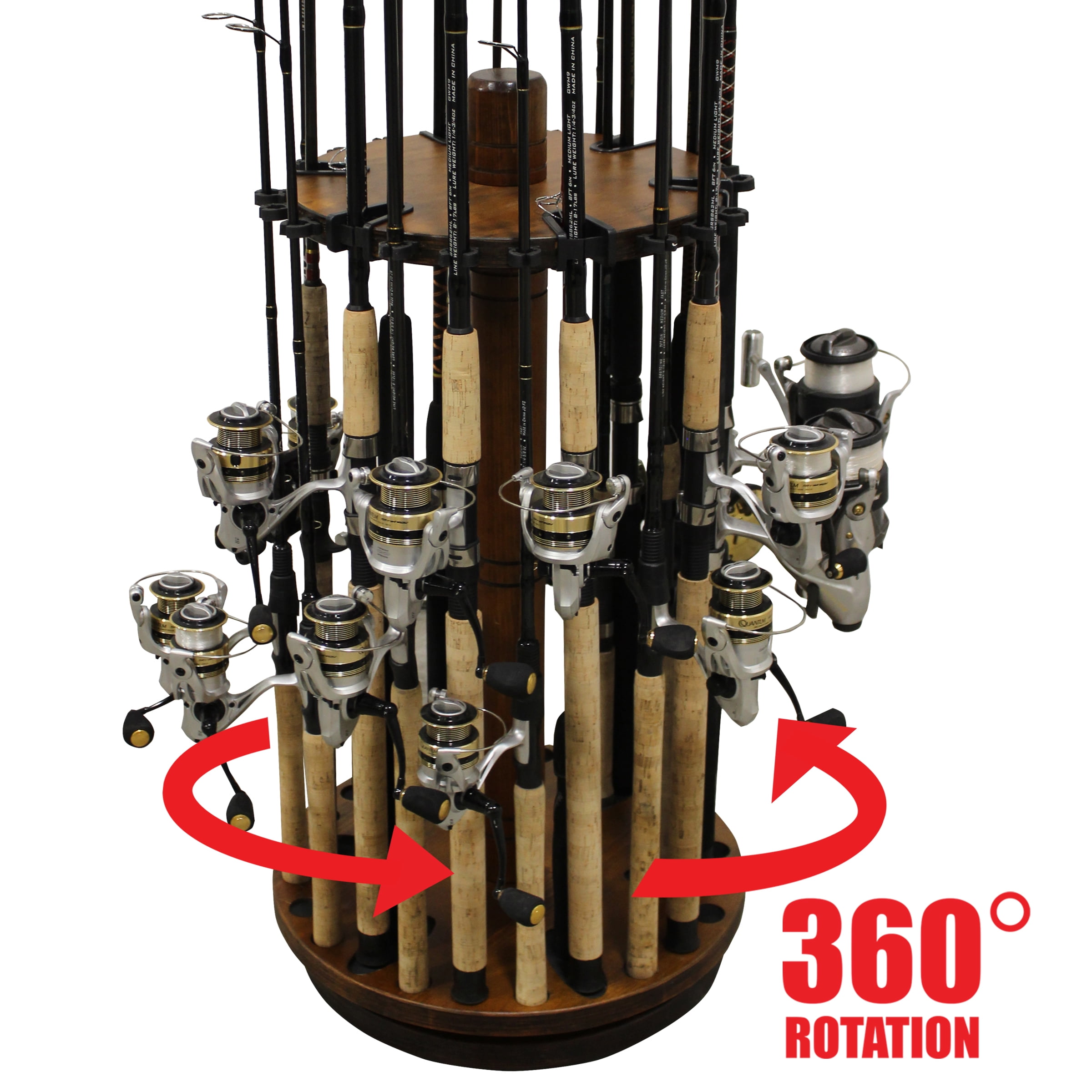 Rush Creek Creations Round Spinning 30 Fishing Rod Rack - Walmart.com