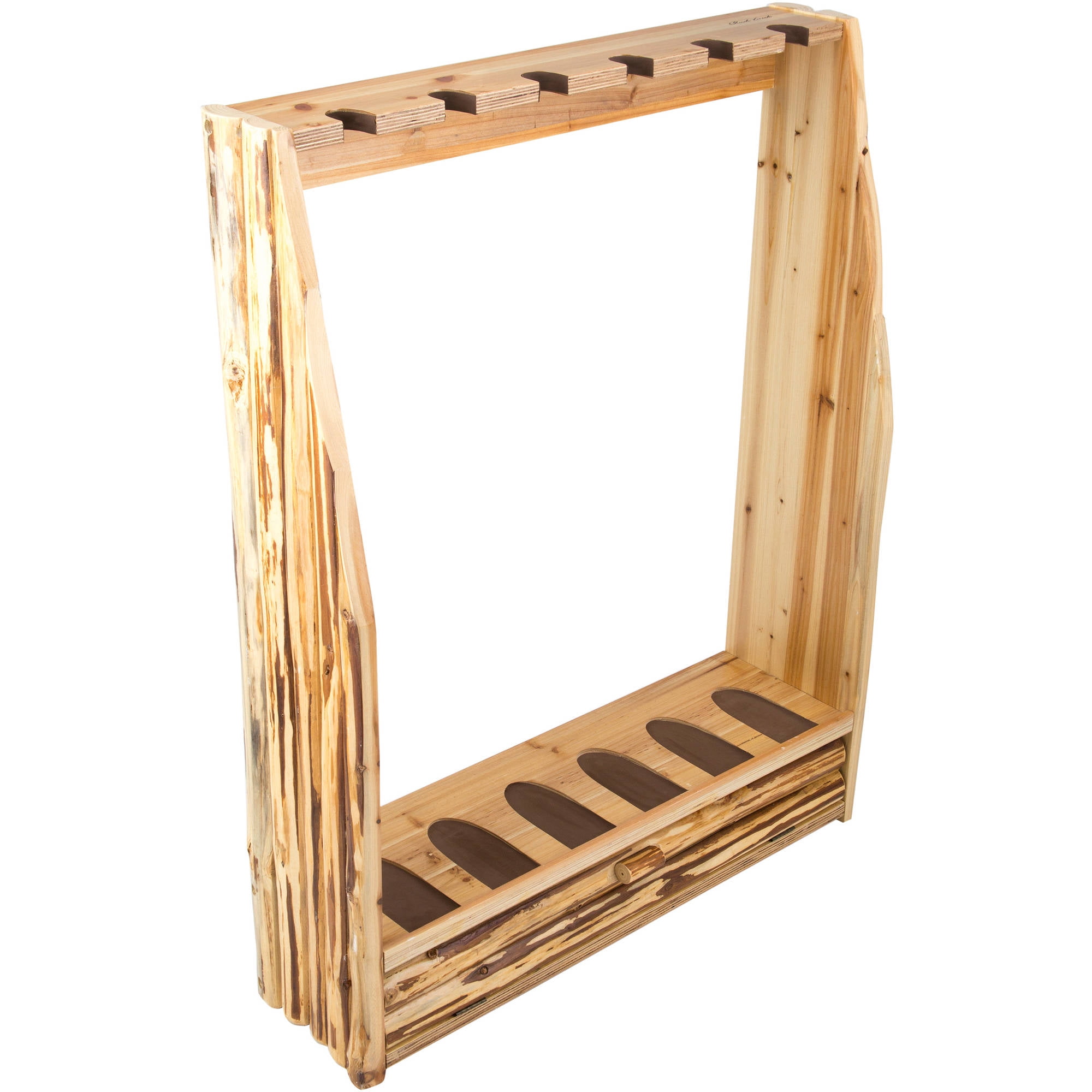 Rush Creek Creations Rustic Pine 6-Gun Floor Rack w/Storage - Walmart.com