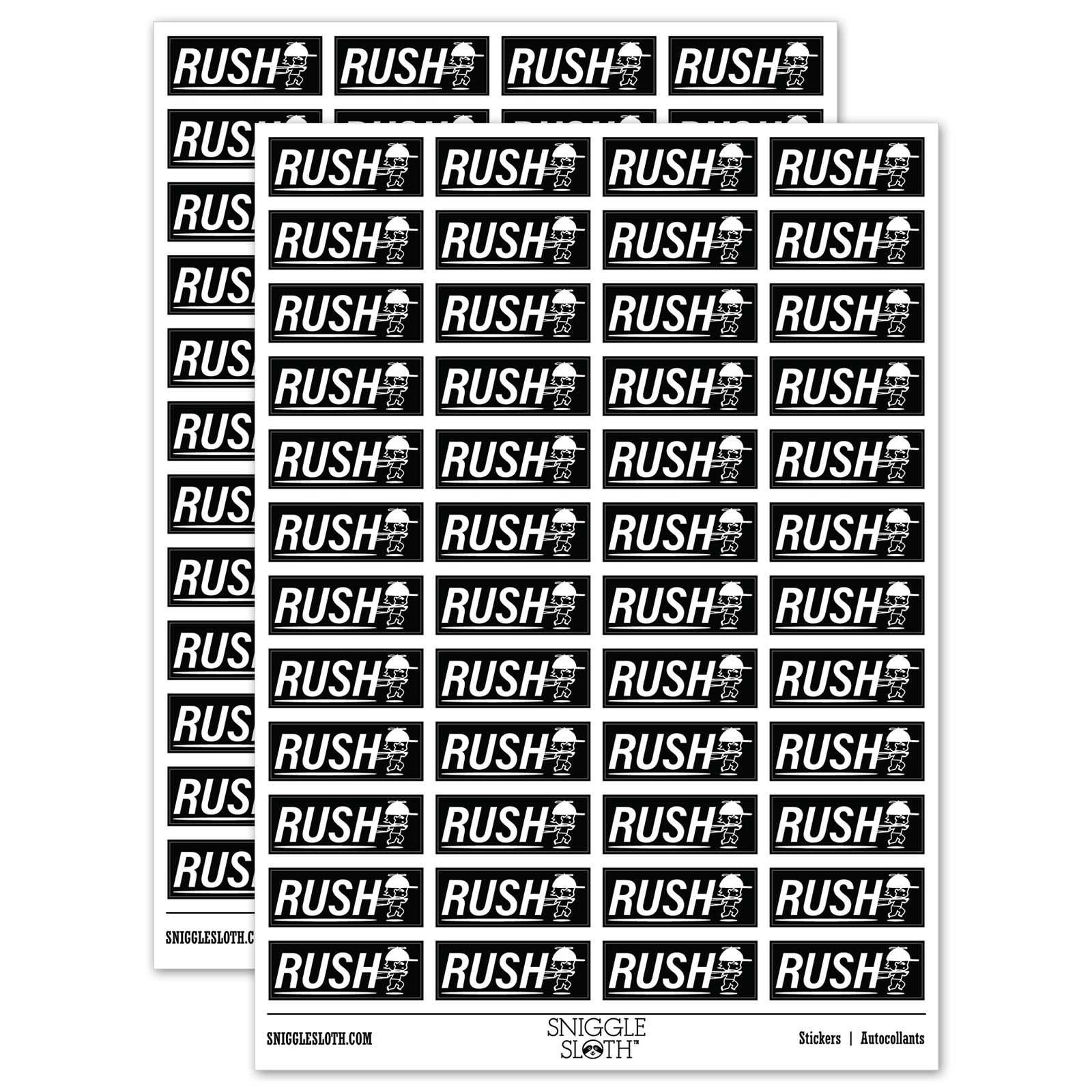 Rush Expedited Order Shipment Running Person Sticker Set - Black ...