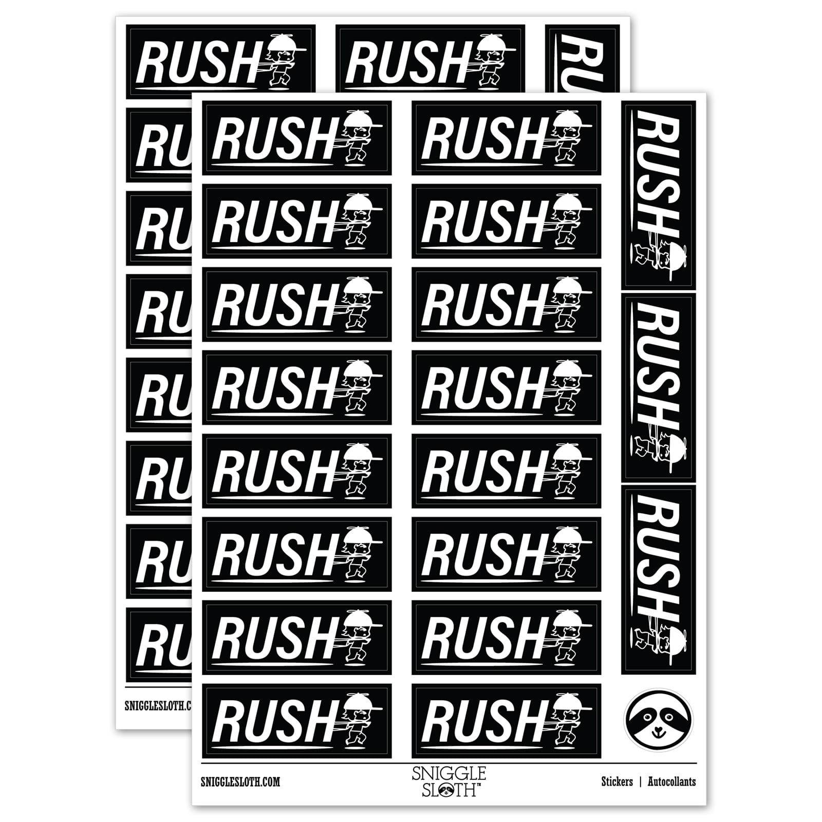 Rush Expedited Order Shipment Running Person Sticker Set - Black ...