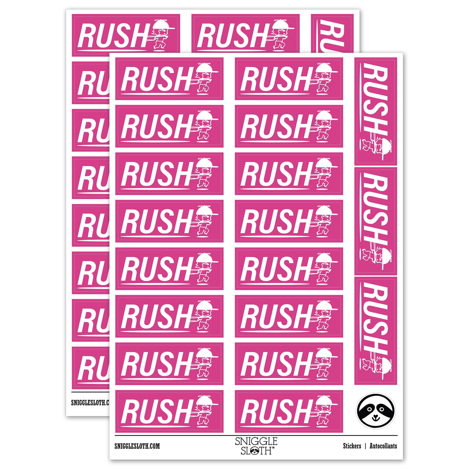 Rush Expedited Order Shipment Running Person Sticker Set - Hot Pink ...