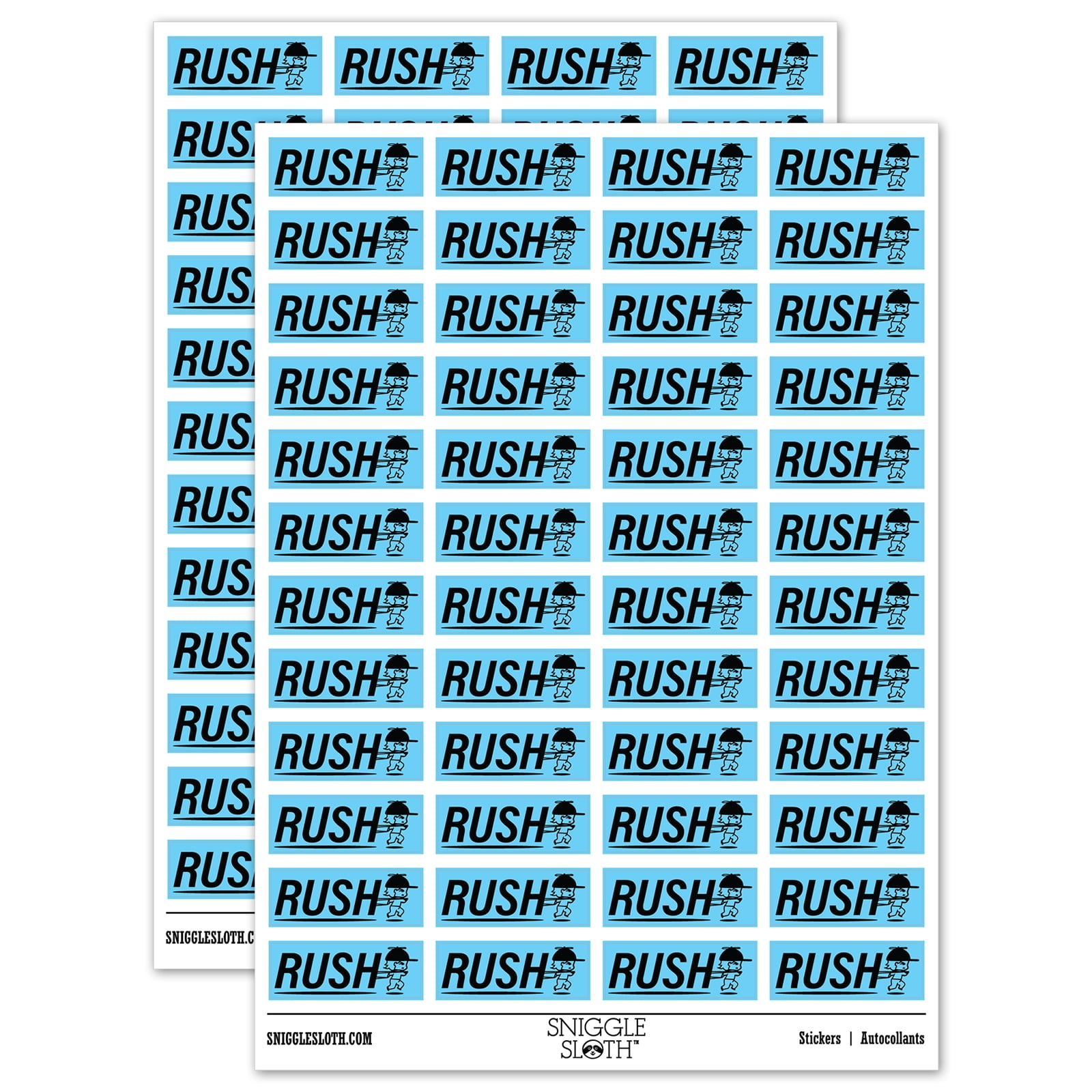Rush Expedited Order Shipment Running Person Sticker Set - Light Blue ...