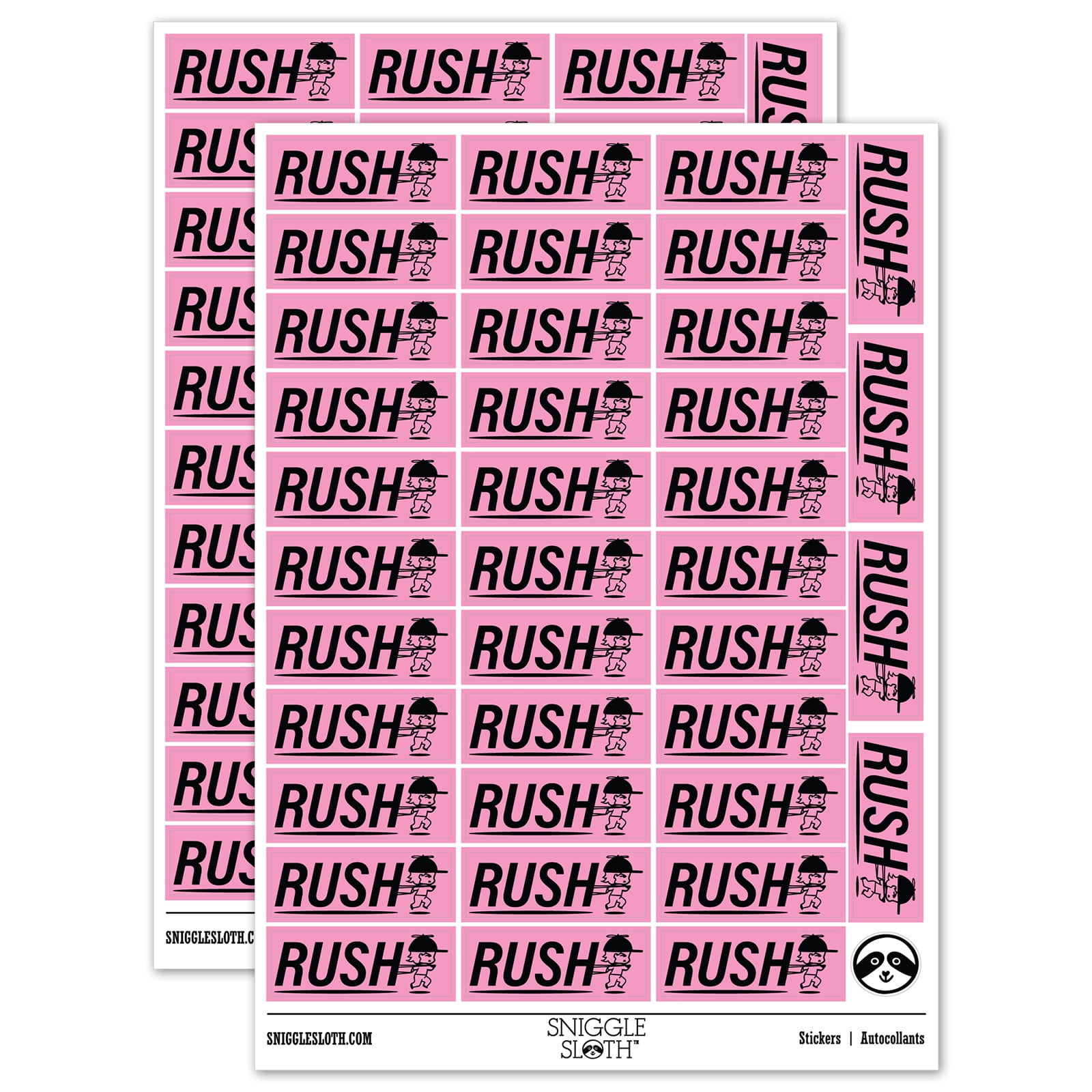 Rush Expedited Order Shipment Running Person Sticker Set - Light Pink ...