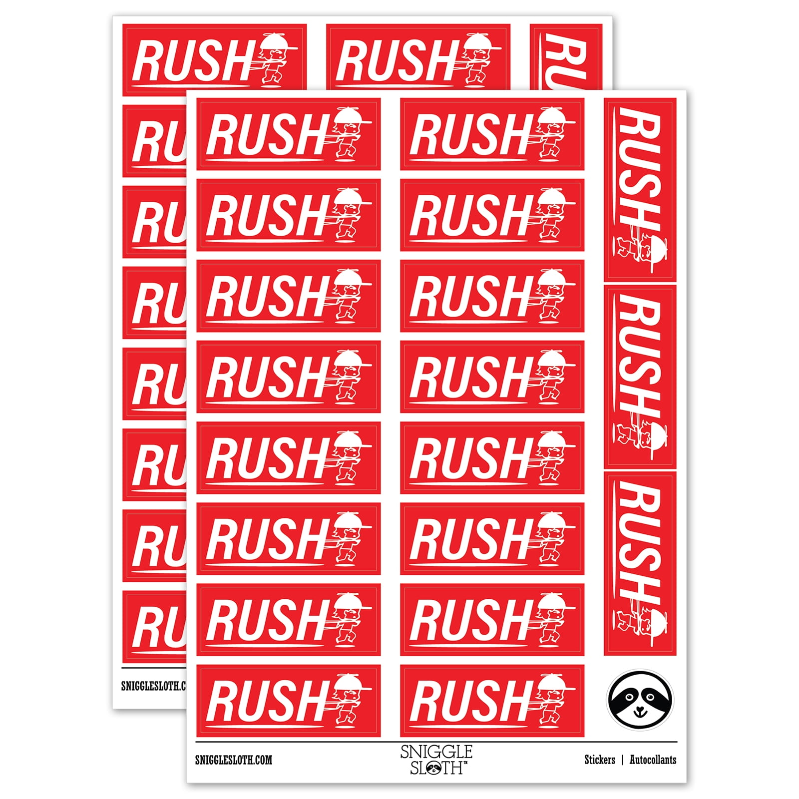 Rush Expedited Order Shipment Running Person Sticker Set - Red - Gloss ...
