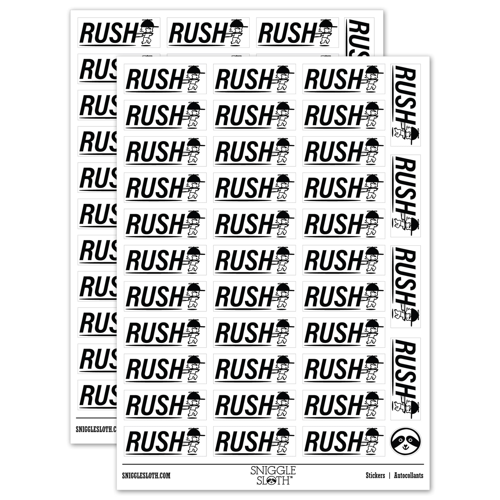 Rush Expedited Order Shipment Running Person Sticker Set - White ...