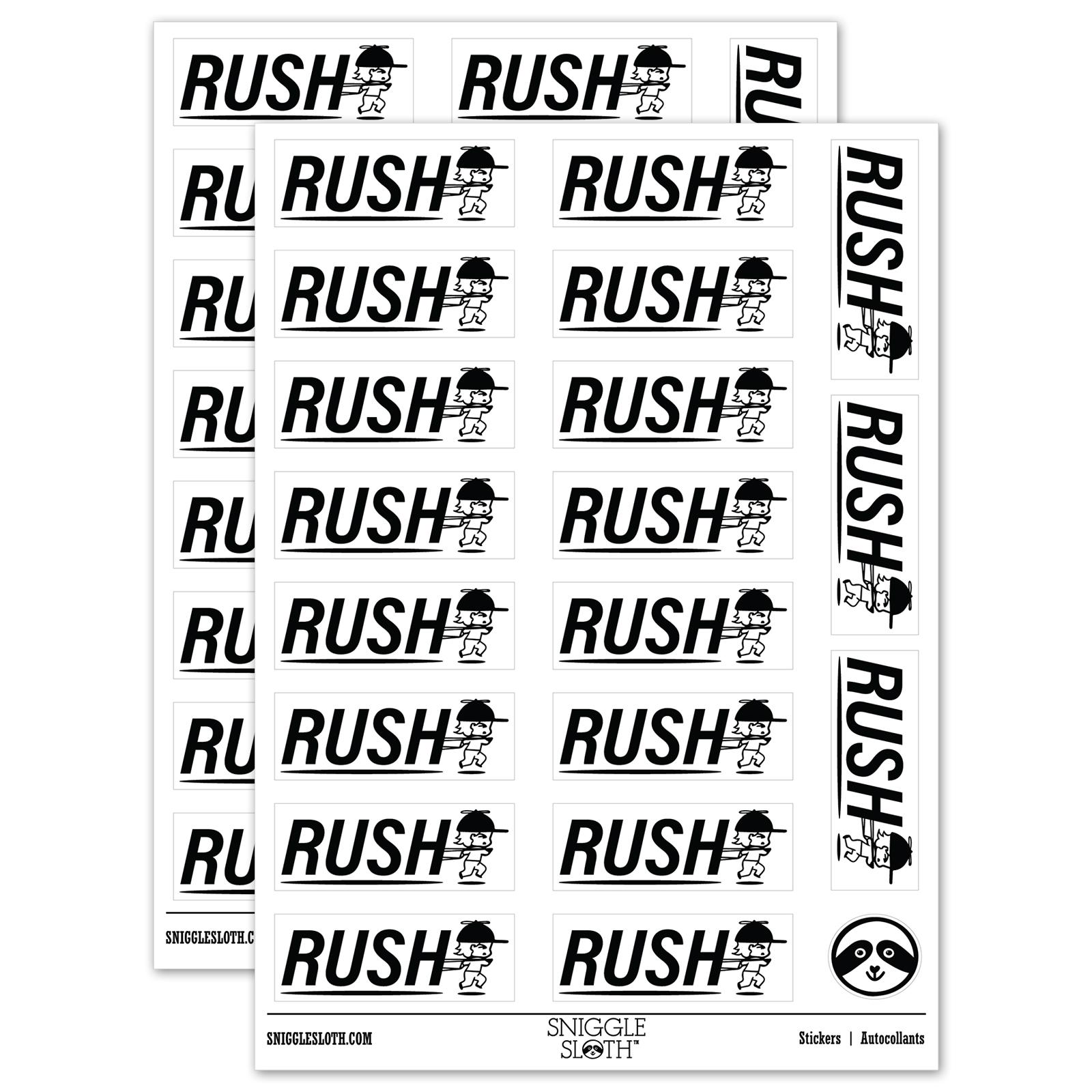 Rush Expedited Order Shipment Running Person Sticker Set - White ...