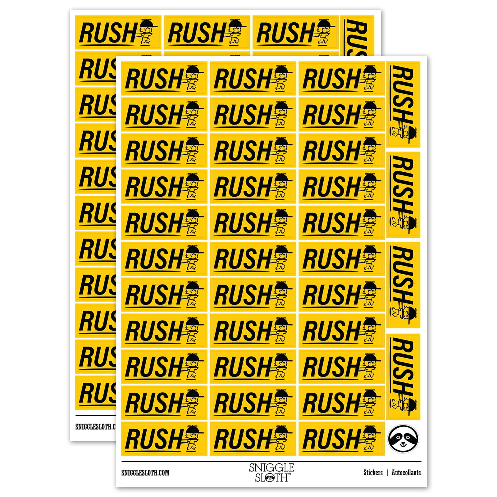 Rush Expedited Order Shipment Running Person Sticker Set - Yellow ...