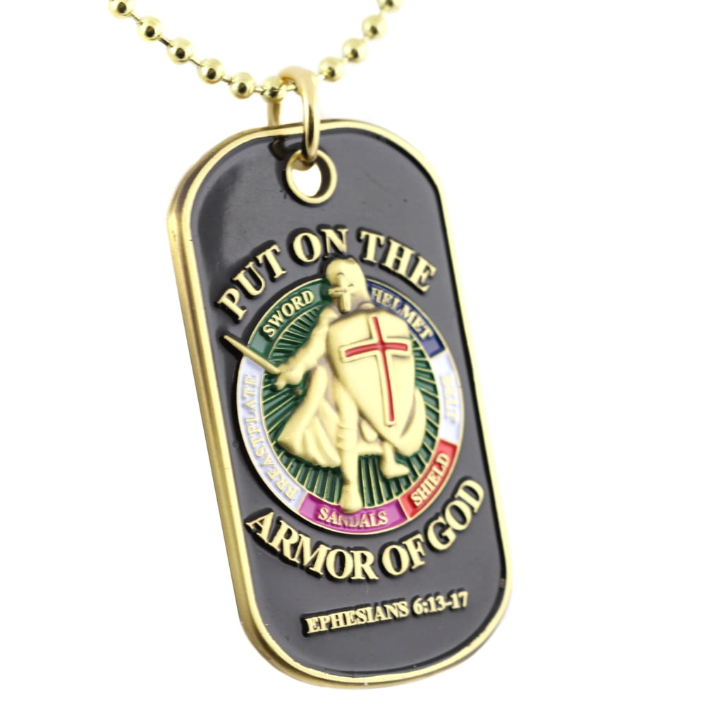Rush Indstries, Inc. Armor of God Dog Tag Keychain Necklace - Walmart.com