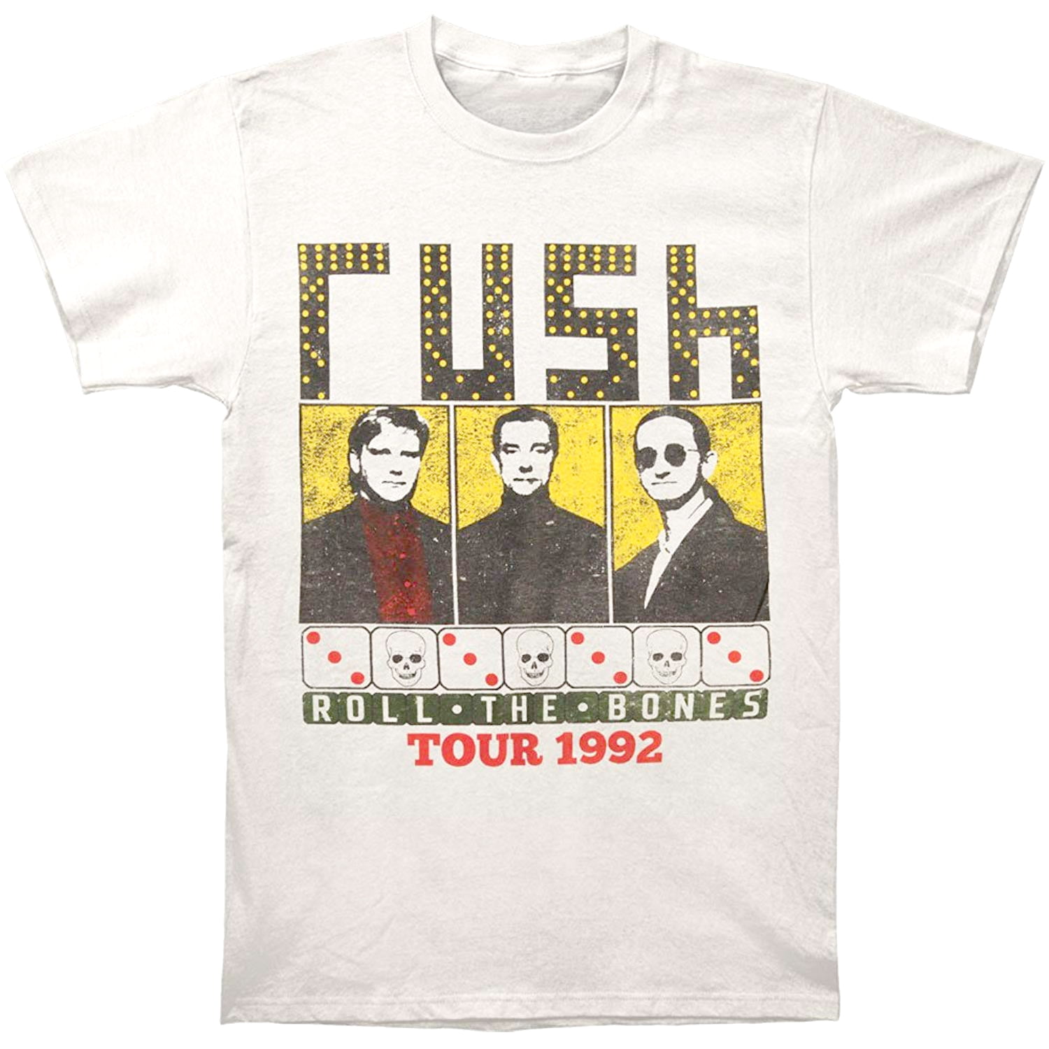 Rush Men's Roll The Bones 1992 Tour Slim Fit T-Shirt White Large ...