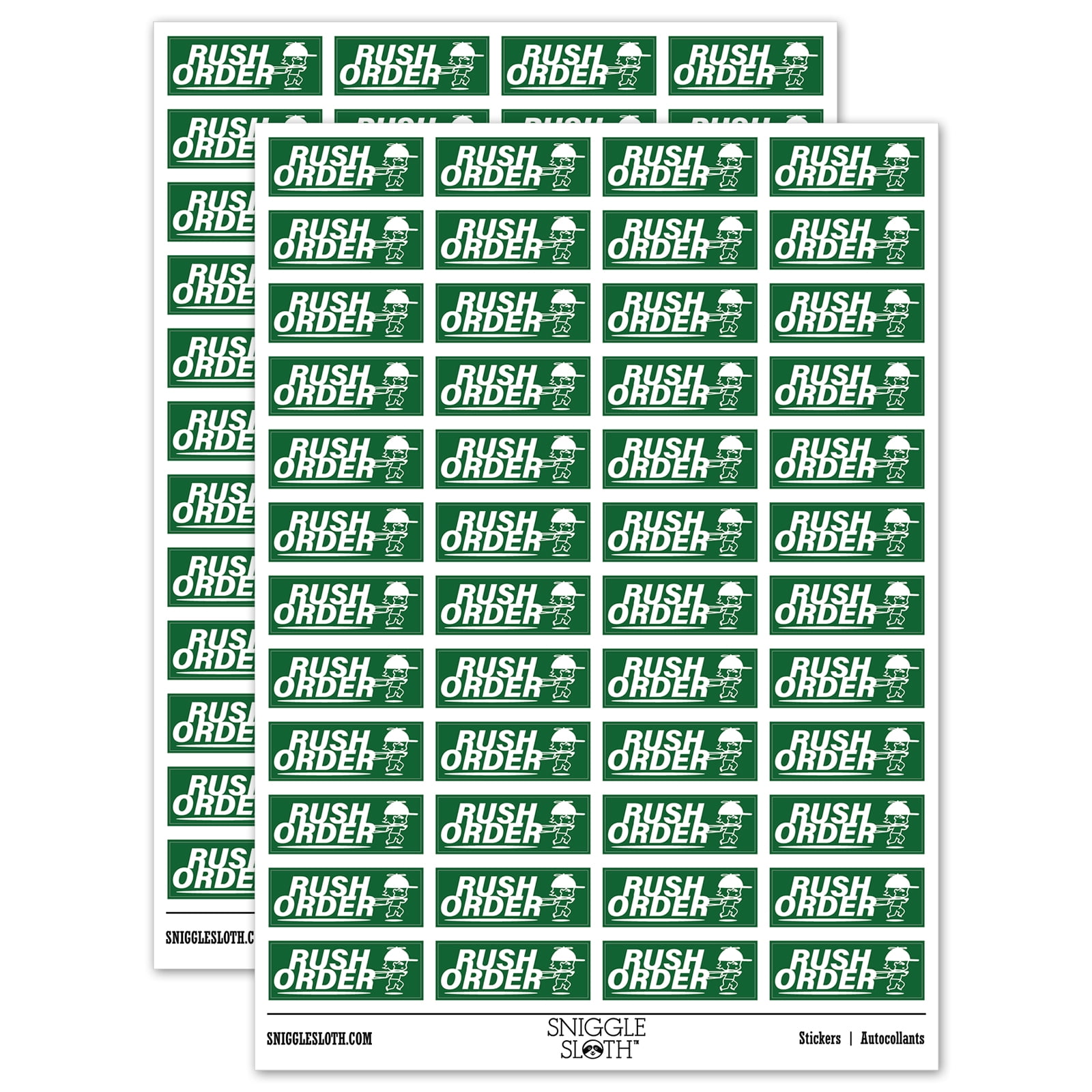 Rush Order Expedited Shipment Running Person Sticker Set - Dark Green ...