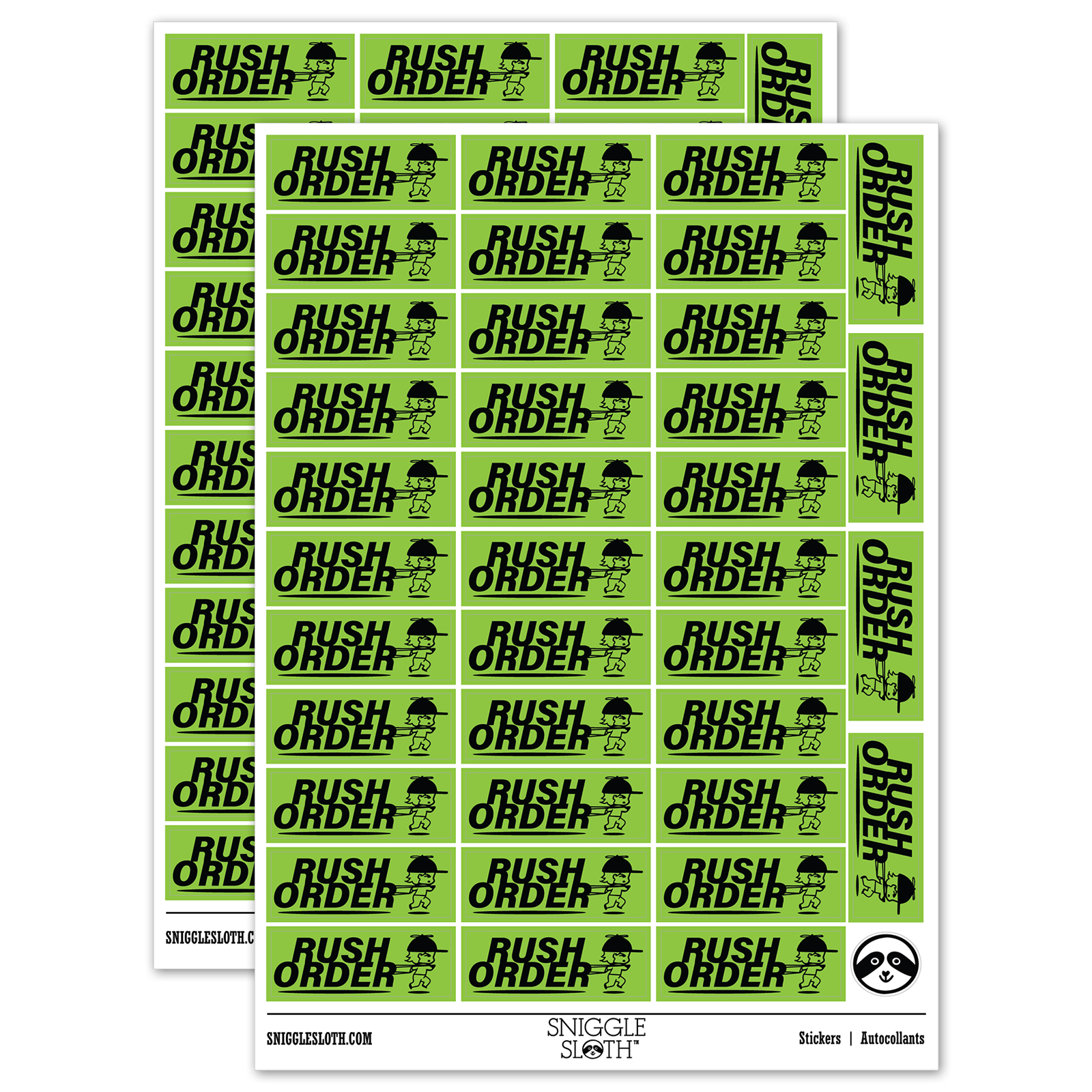 Rush Order Expedited Shipment Running Person Sticker Set - Light Green ...