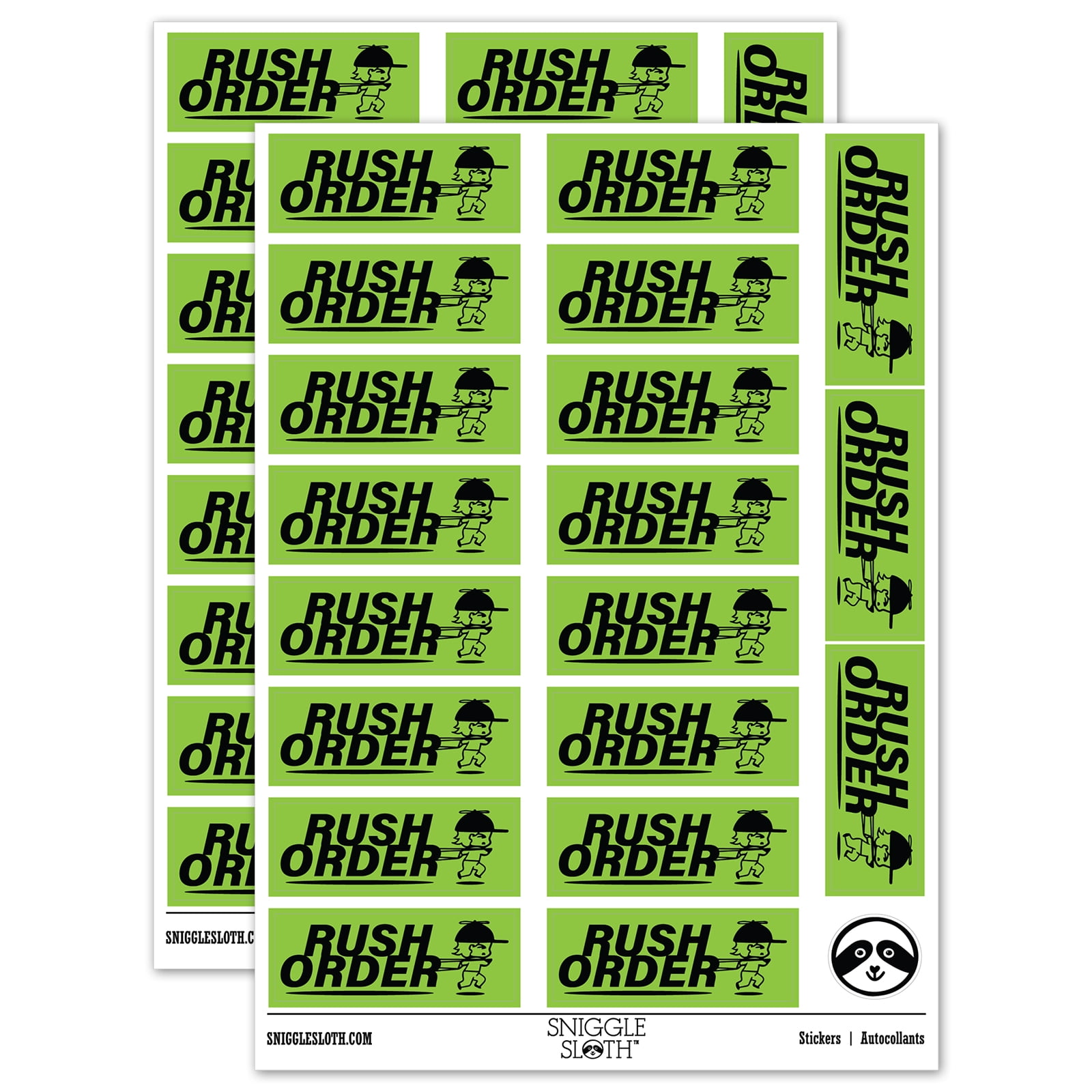 Rush Order Expedited Shipment Running Person Sticker Set - Light Green ...
