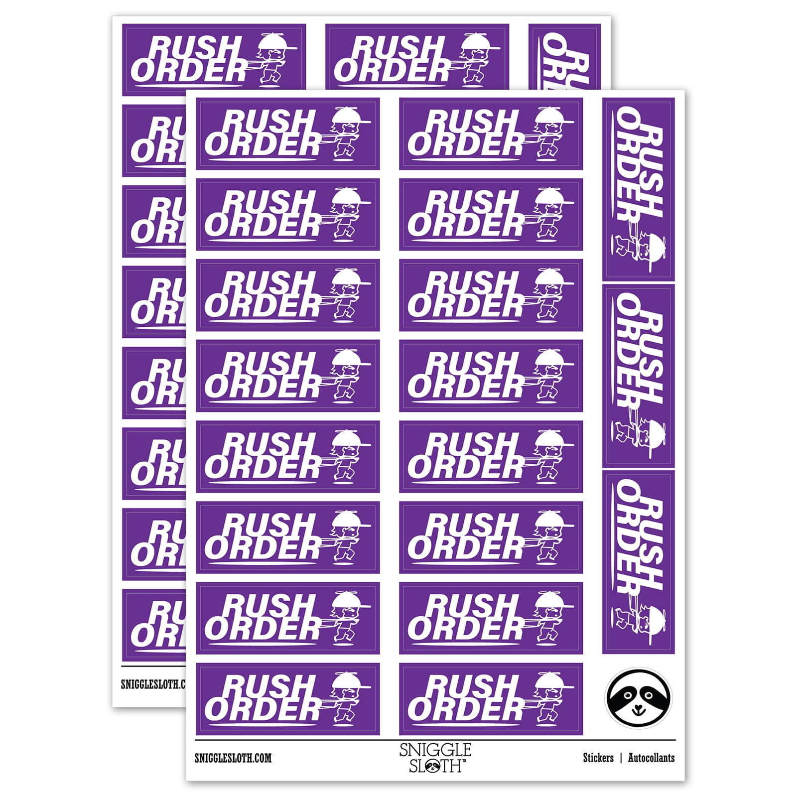 Rush Order Expedited Shipment Running Person Sticker Set - Purple ...