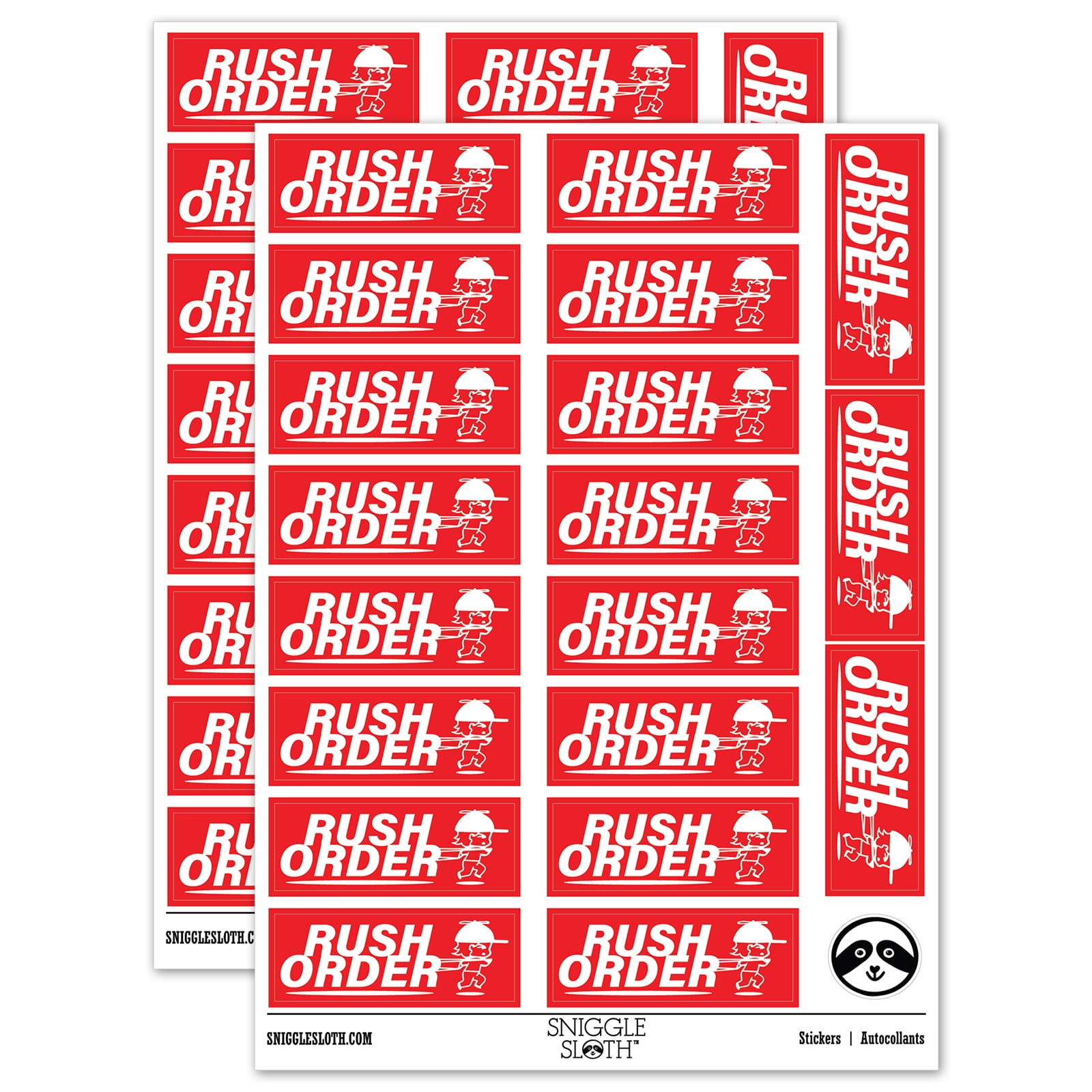 Rush Order Expedited Shipment Running Person Sticker Set - Red - Matte ...