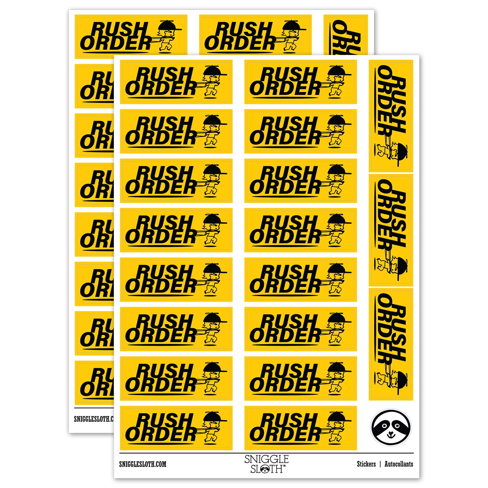 Rush Order Expedited Shipment Running Person Sticker Set - Yellow ...