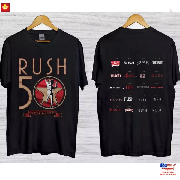 Rush R50 Tour 2026 T-Shirt Rush Band Concert Tee Vintage Rock shirt ...