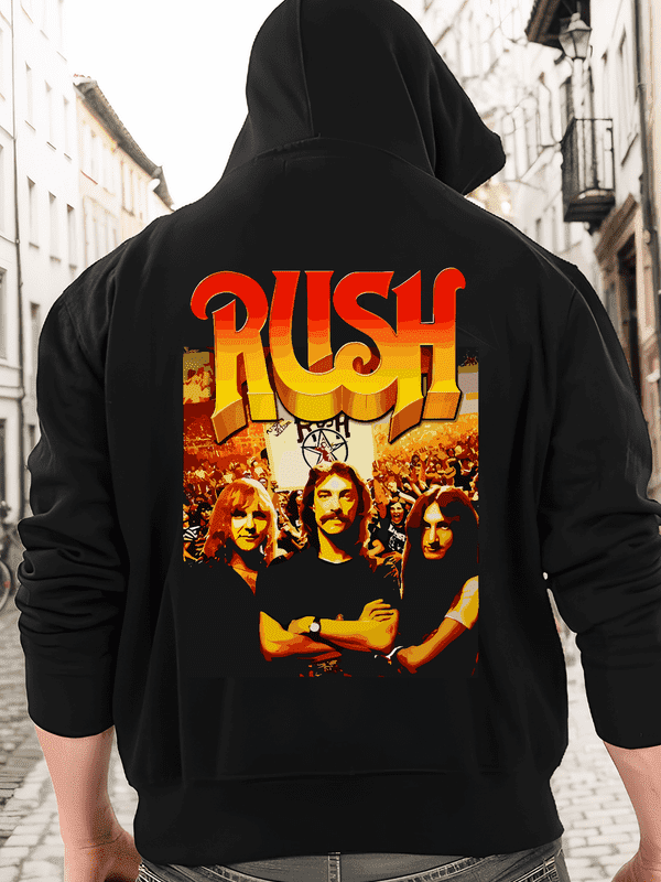 Rush Rock Band Unisex High Neck Hoodie - Soft Cotton, Slight Stretch ...
