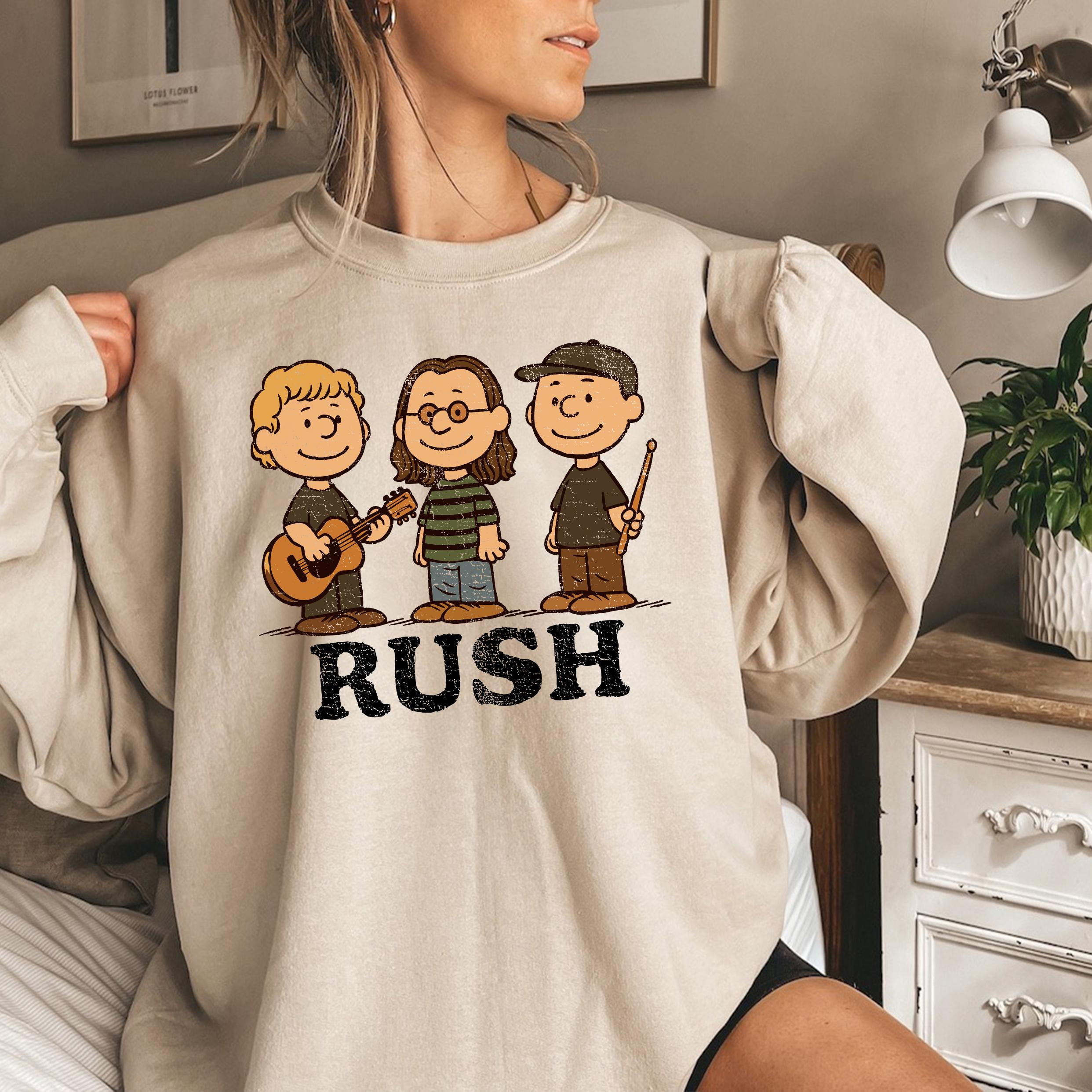 Rush X Peanuts Retro Sweatshirt: Geddy Lee, Alex Lifeson & Neil Peart ...